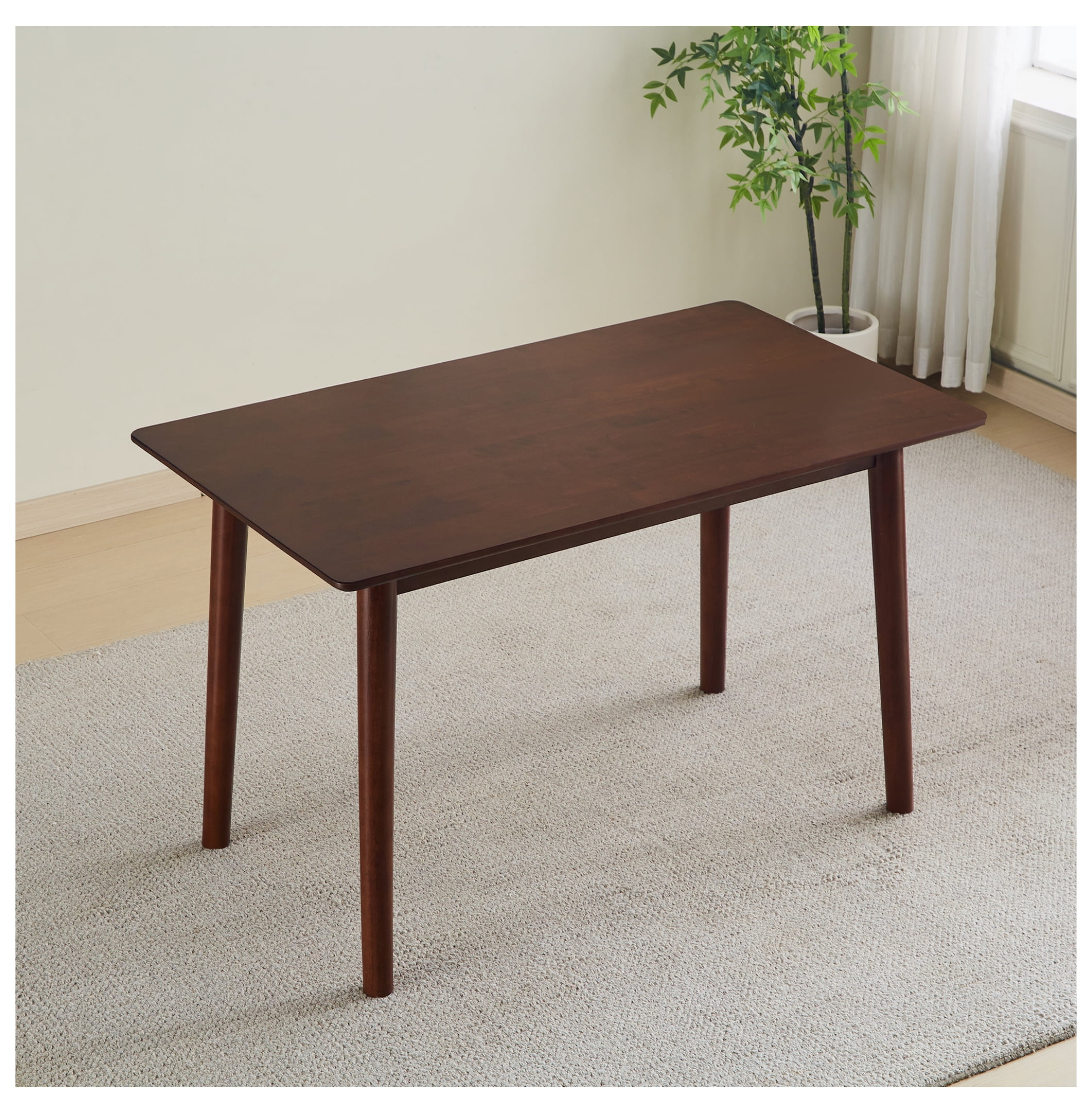 47-inch Dining Table, Walnut Solid Wood Kitchen Table for Small Space ...