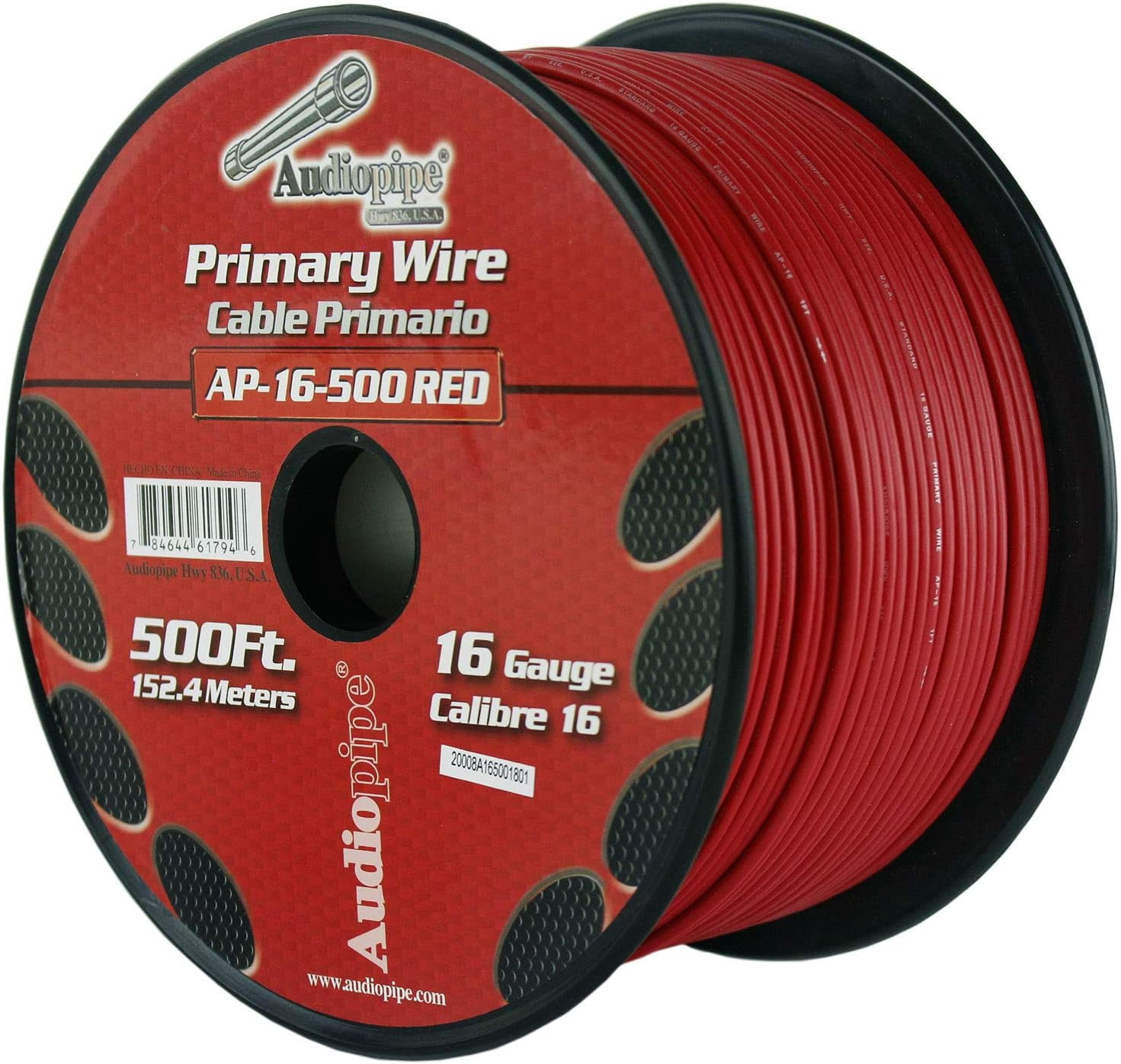 16 GA 500' Red Audiopipe Car Audio Home Remote Primary Cable Wire ...