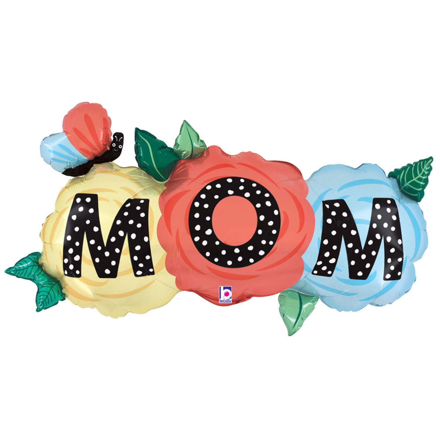 47 inch Mom Butterfly Flowers Foil Mylar Balloon - Party Supplies ...