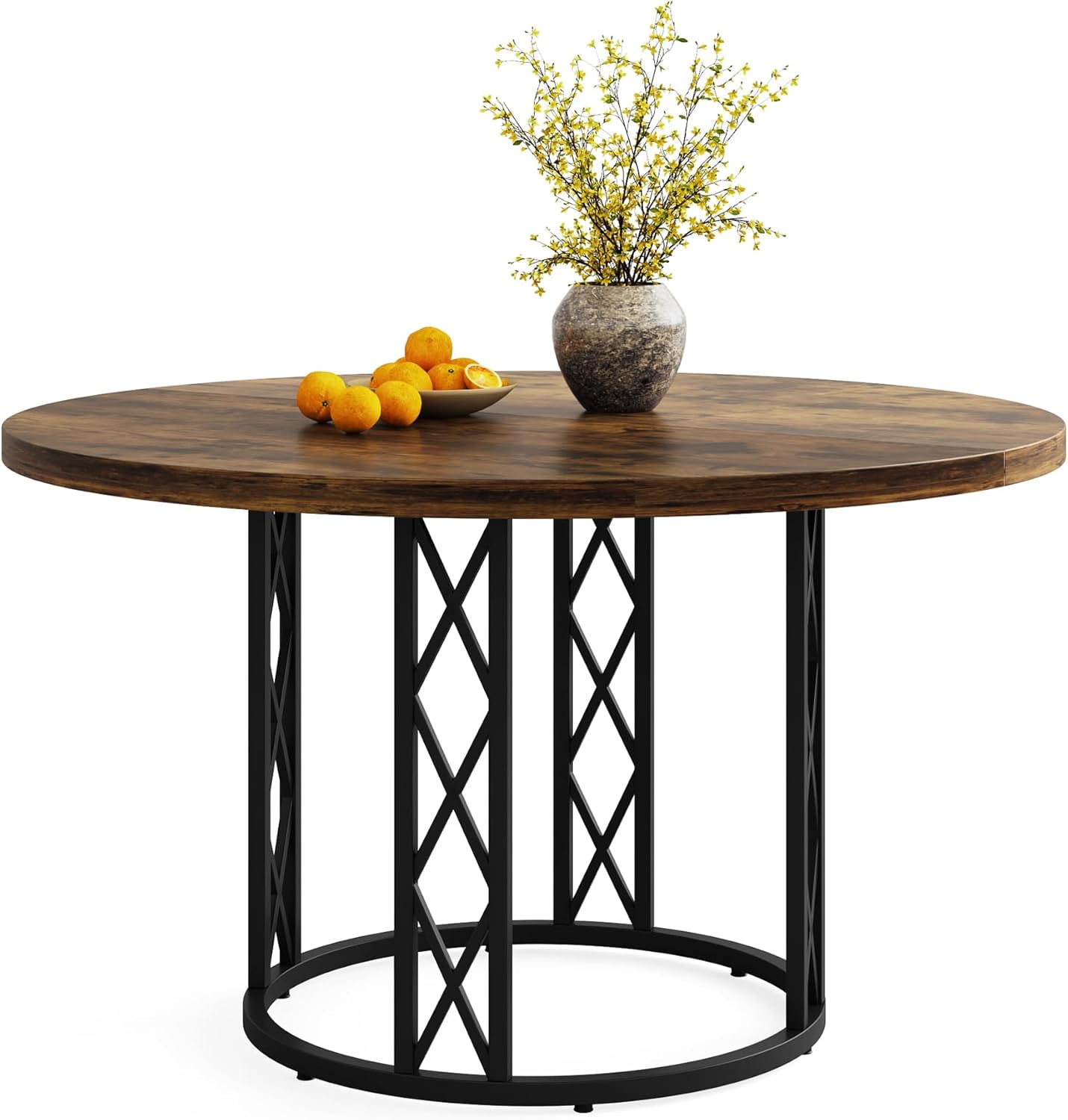 47-inch Rustic Round Dining Table,Farmhouse Kitchen Table Diner Table ...