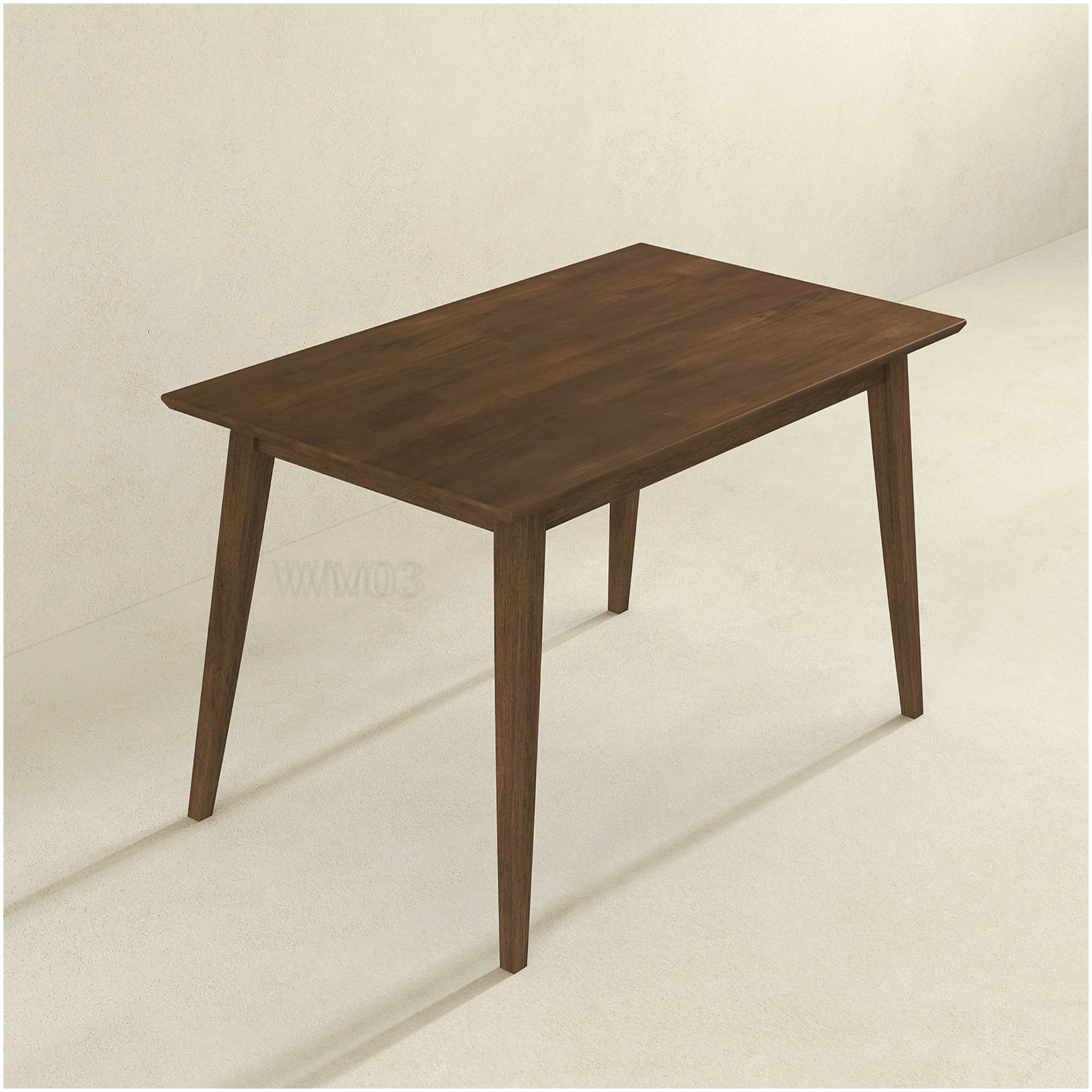47 inch Solid Wood Kitchen Table, Rectangular Dining Table with Beveled ...
