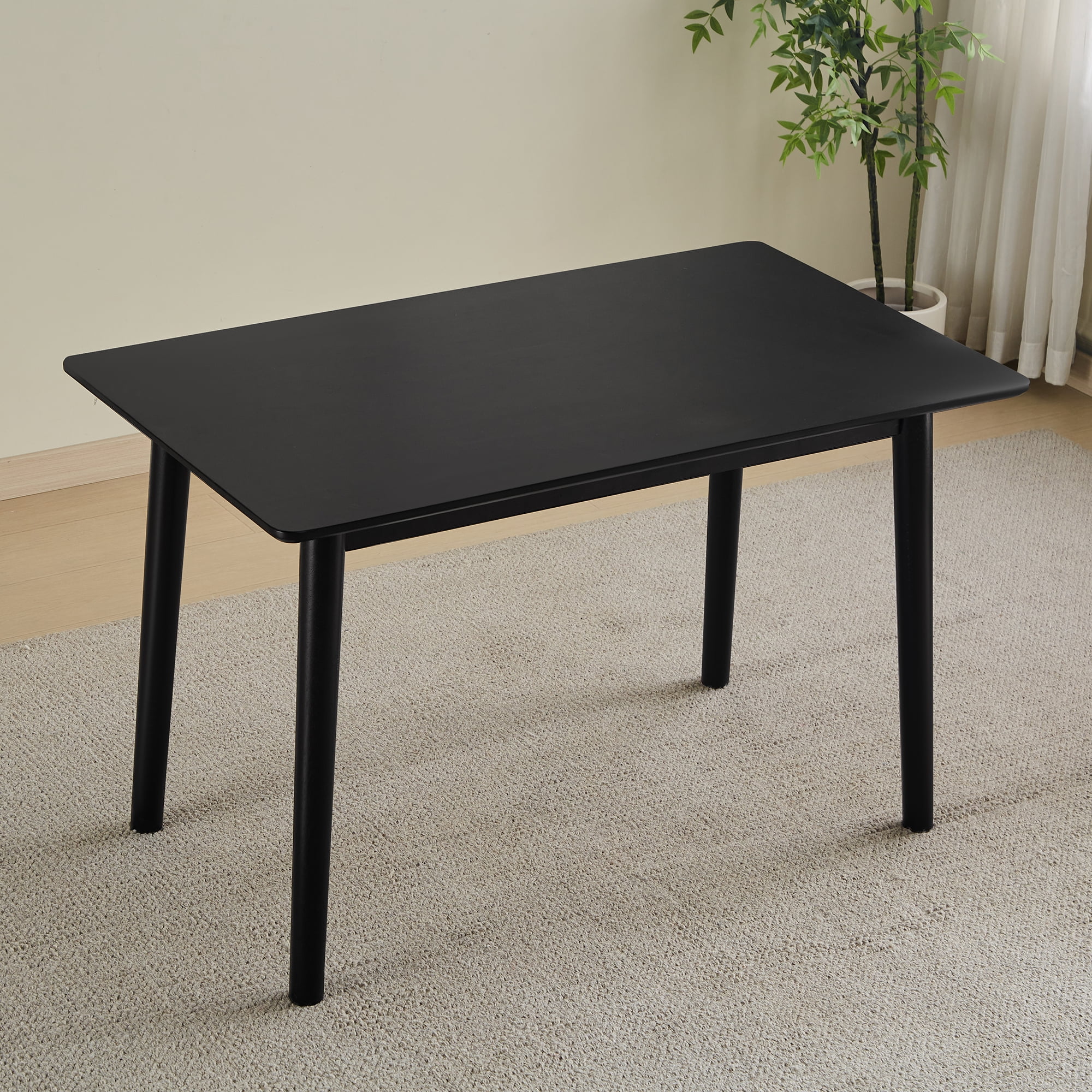 47-inch dining table Black solid wood kitchen table Dining table ...
