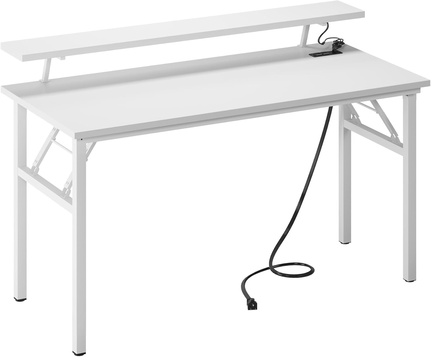 47 inches Foldable Table with LED Lights, Modern Gaming Desk Home ...