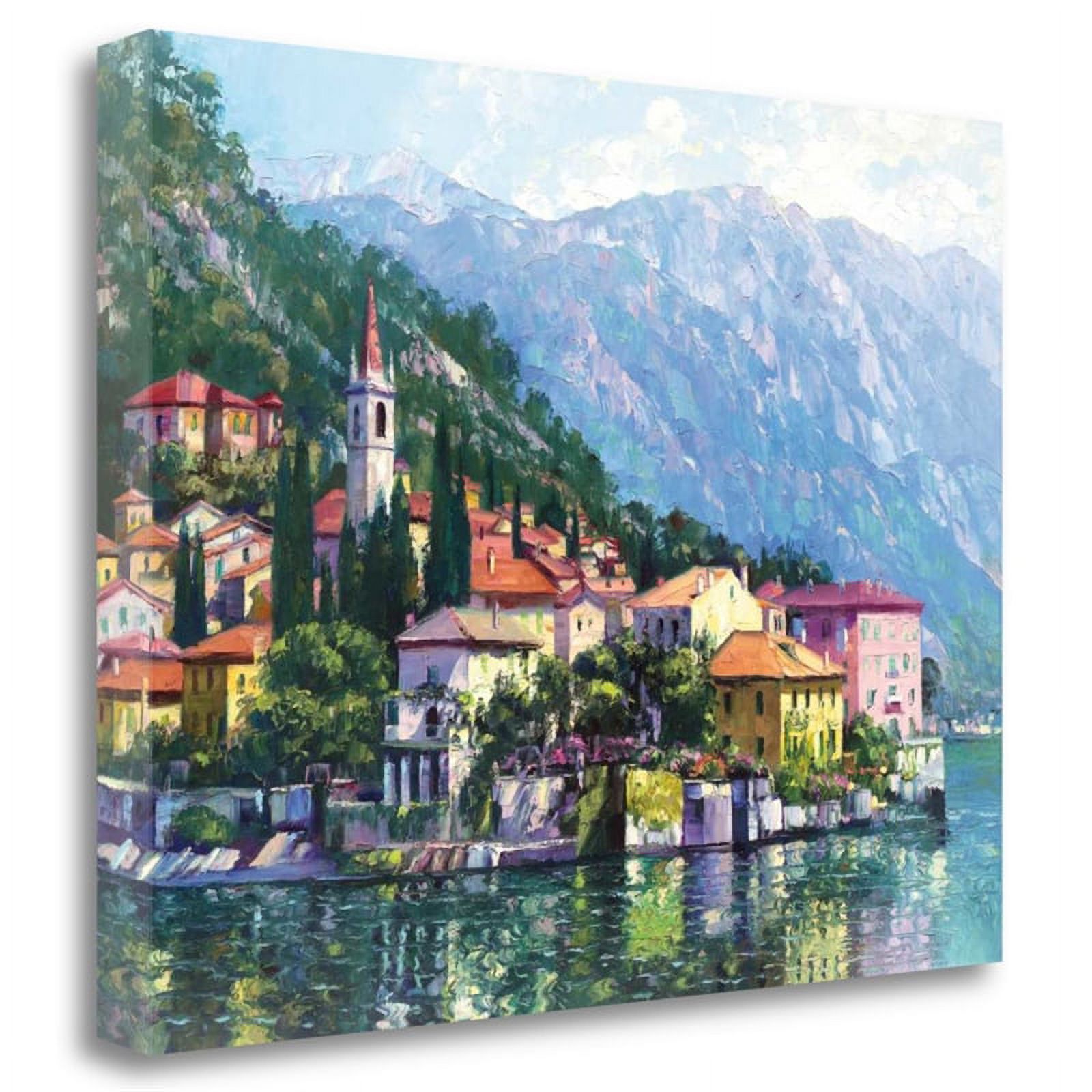 47" x 35" Reflections Of Lake Como by Howard Behrens Canvas Fabric ...