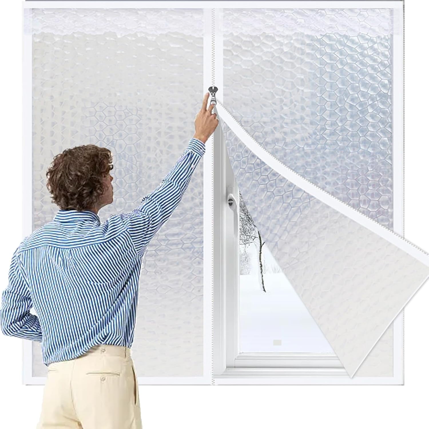 47'' x 63'' Thickened Reusable Window Insulation Kit, Winter ...