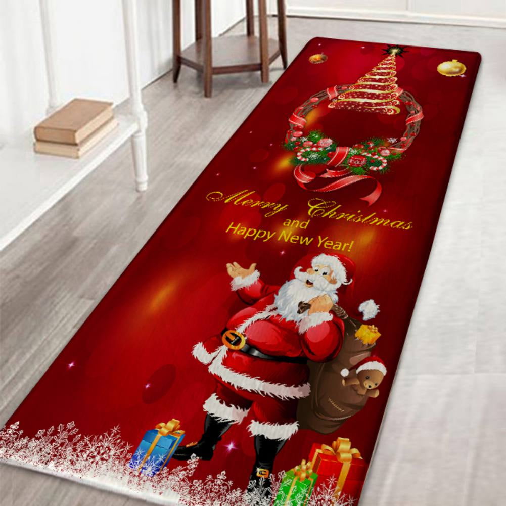 47"x15.7" Christmas Doormat Kitchen Rug Soft Floor Mat Holiday Welcome ...