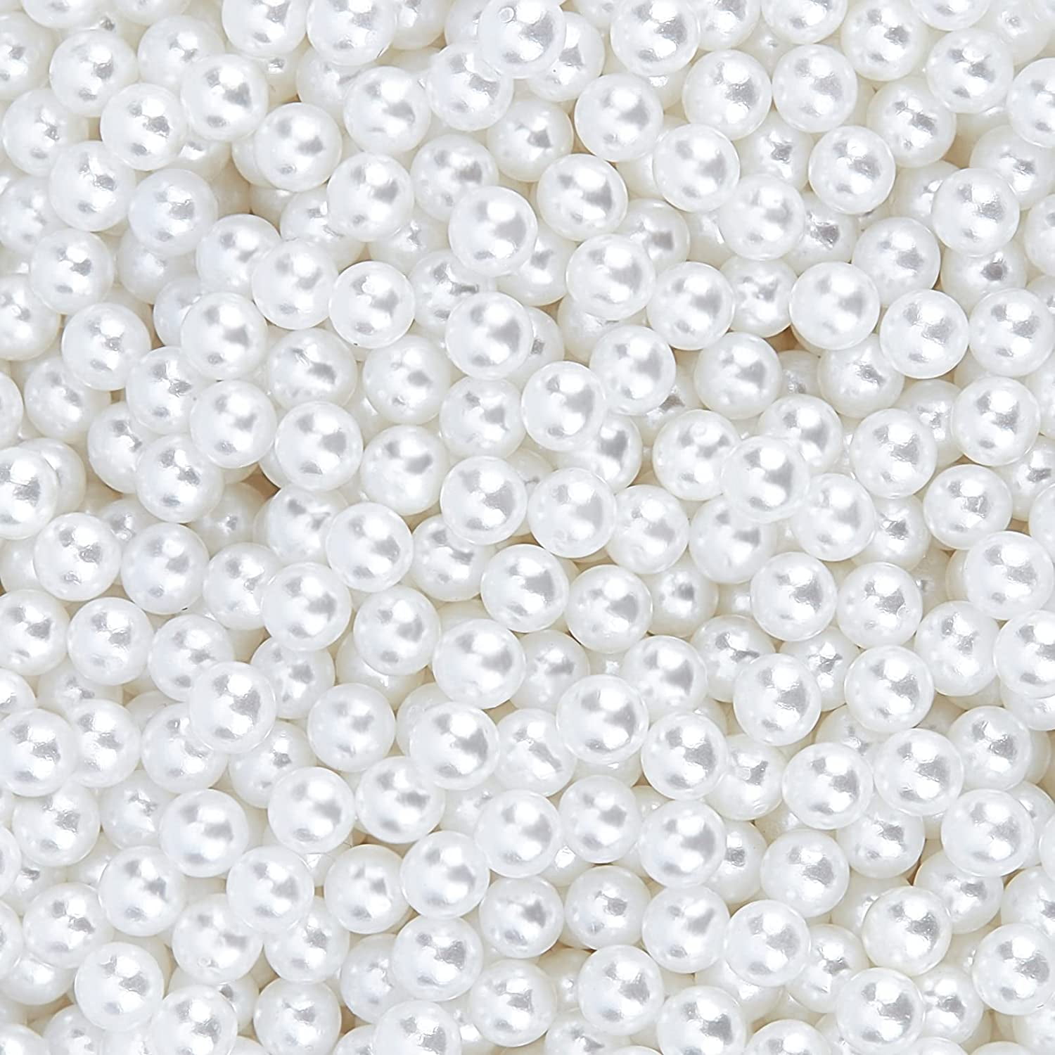 OLYCRAFT 4700pcs 3mm White Pearl Beads No Hole Loose Acrylic Pearl ...