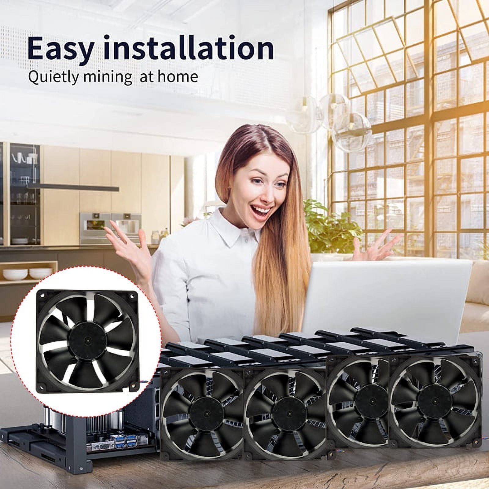 4715KL-04W-B56 Miner Fan for NMB 12038 DC 12V 1.30A 130CFM 3600RPM ...