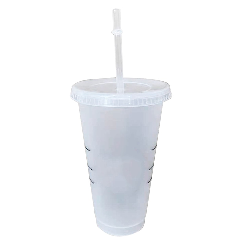 473/710ML Coffee Straw Cup Mugs DIY Plastic Cold Water Cups Portable Reusable Tumbler For Water ...