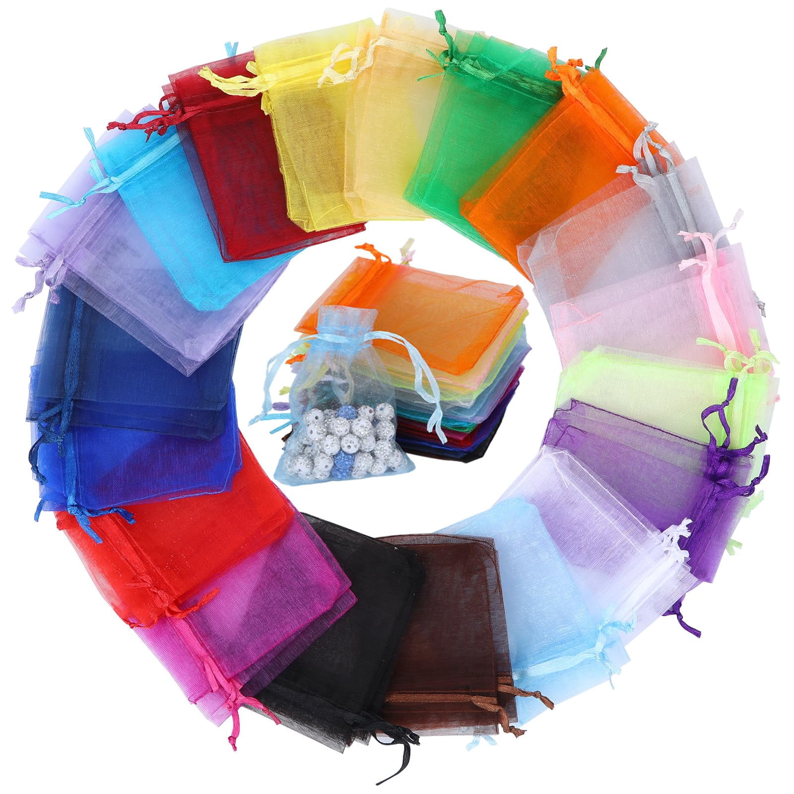 475 Pcs Sheer Mesh Gifts Bags with Drawstring 3x4,Mini Organza Bags ...