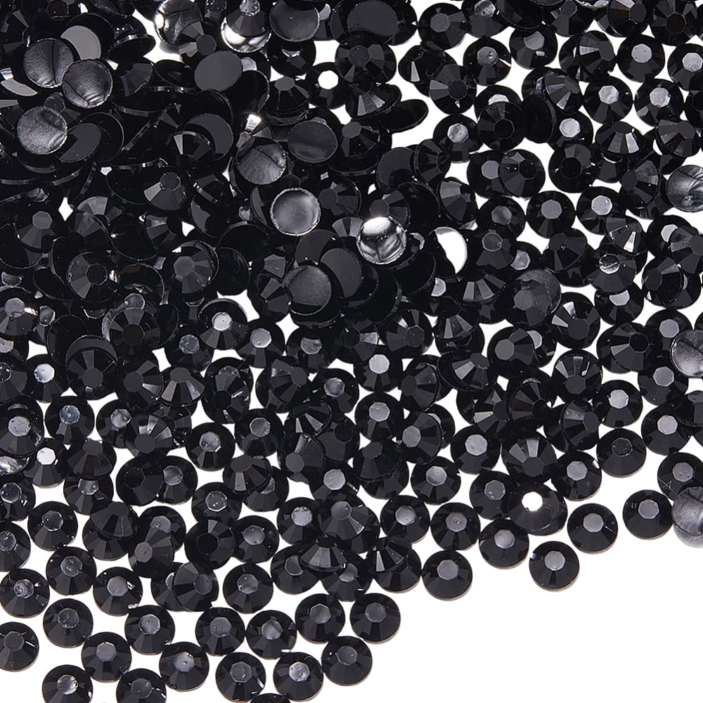 4750Pcs 4MM Black Resin Rhinestones in Bulk Bedazzling DIY Half Round ...