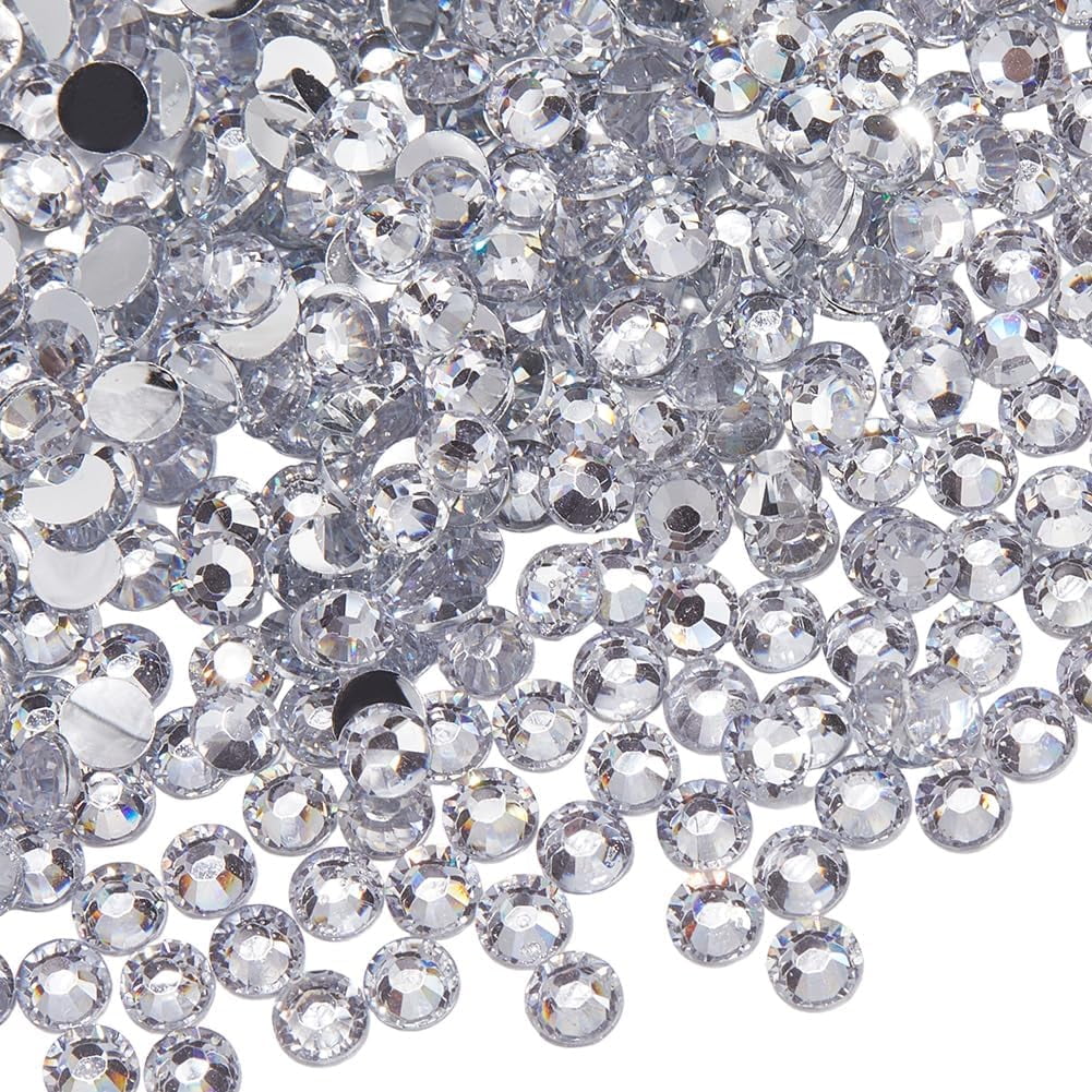 4750Pcs 4MM Clear Resin Rhinestones in Bulk Bedazzling Half Round ...
