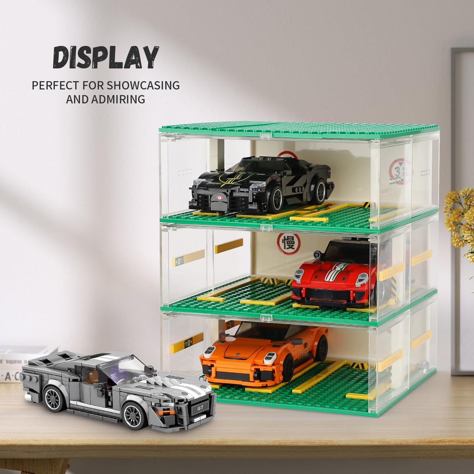 476PCS GT500 Race Car Building Blocks MOC Speed Champion Building Bricks Set Parking Lot Kit Toy ...