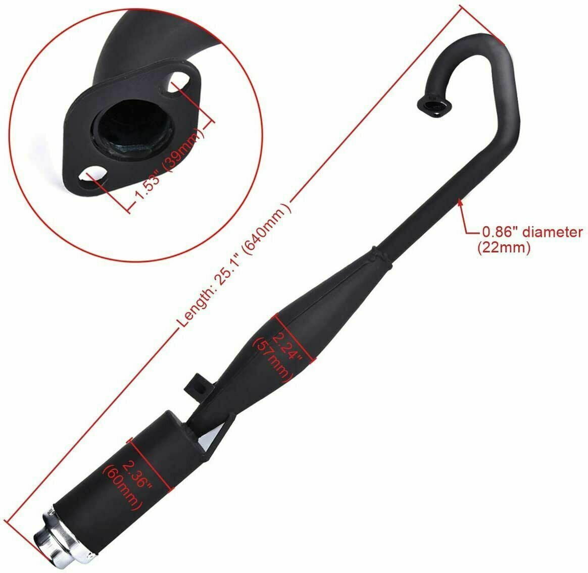 47CC 49CC MUFFLER EXHAUST PIPE MINI POCKET CAG BIKE SCOOTER EX27 ...