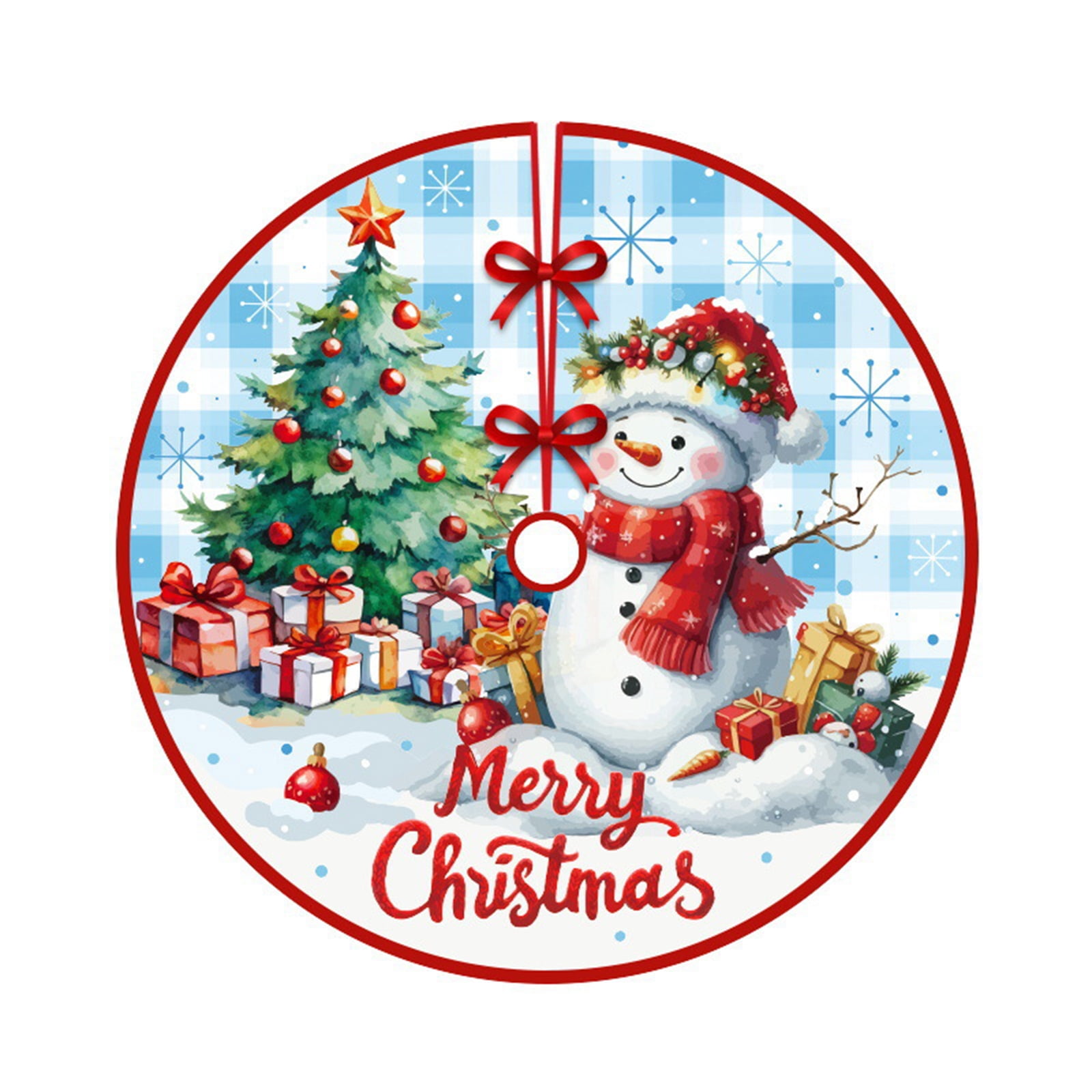 47Inch Faux Fur Christmas Tree Skirt Plush White Skirt for Merry ...