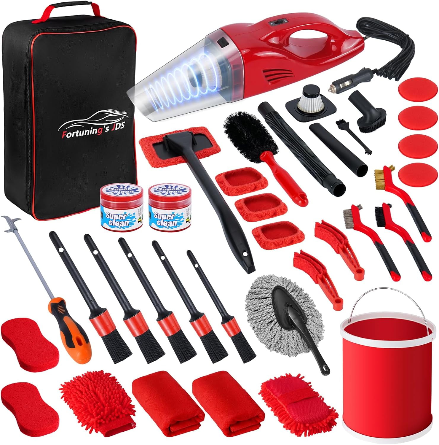 47PCS Car Detailing Kit Interior Cleaner, Car Cleaning Kit, Car Vacuum ...