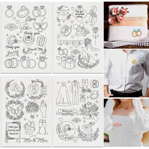 47Pcs Wedding Ring Water Soluble Hand Sewing Stabilizers 8.3"x11.7 ...