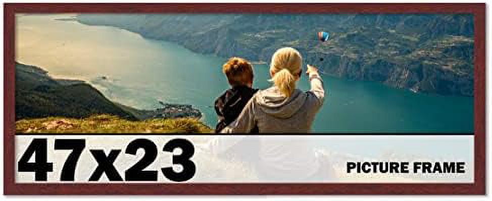 47X23 Frame Brown Mahogany Picture Frame - 100% Solid Wood Frame Kit ...
