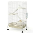 47in Height Large Ferret Cage, Multi Layer Rolling Pet Crate with Ramp ...