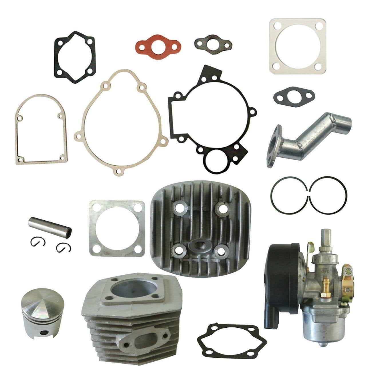 47mm Cylinder Head Piston with Carburetor Kit for 66cc 80cc 2 Stroke ...