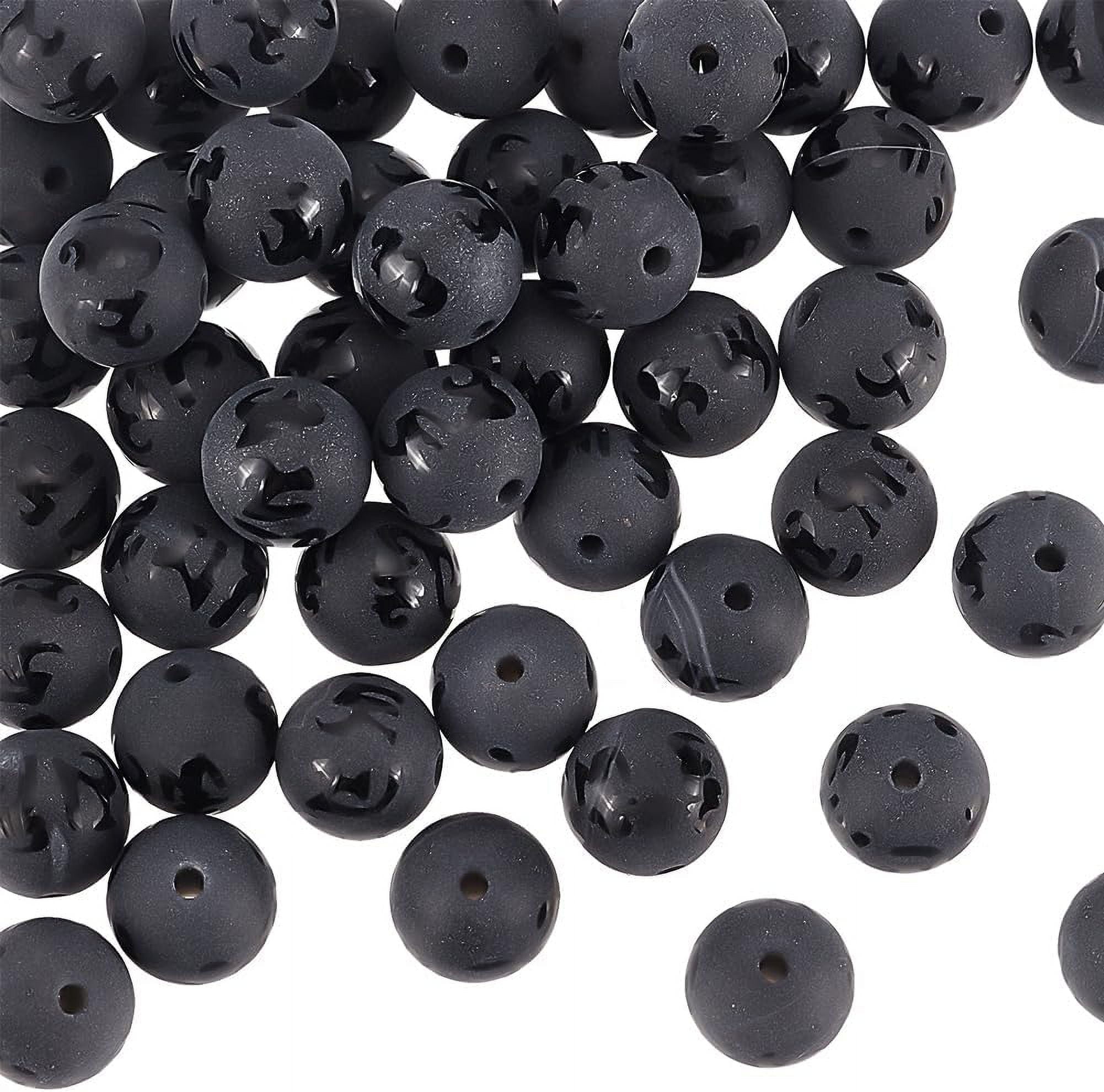 47pcs 8mm Natural Black Agate Beads Strand Gemstone Round Loose Beads ...