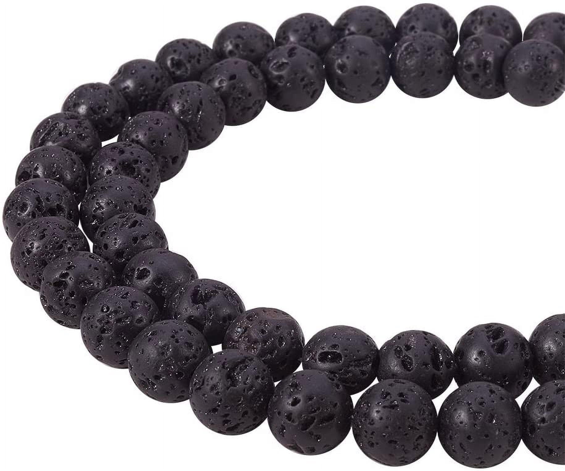 47pcs Natural Lava Rock Stone Bead Strands Round 8mm Hole: 1mm ...