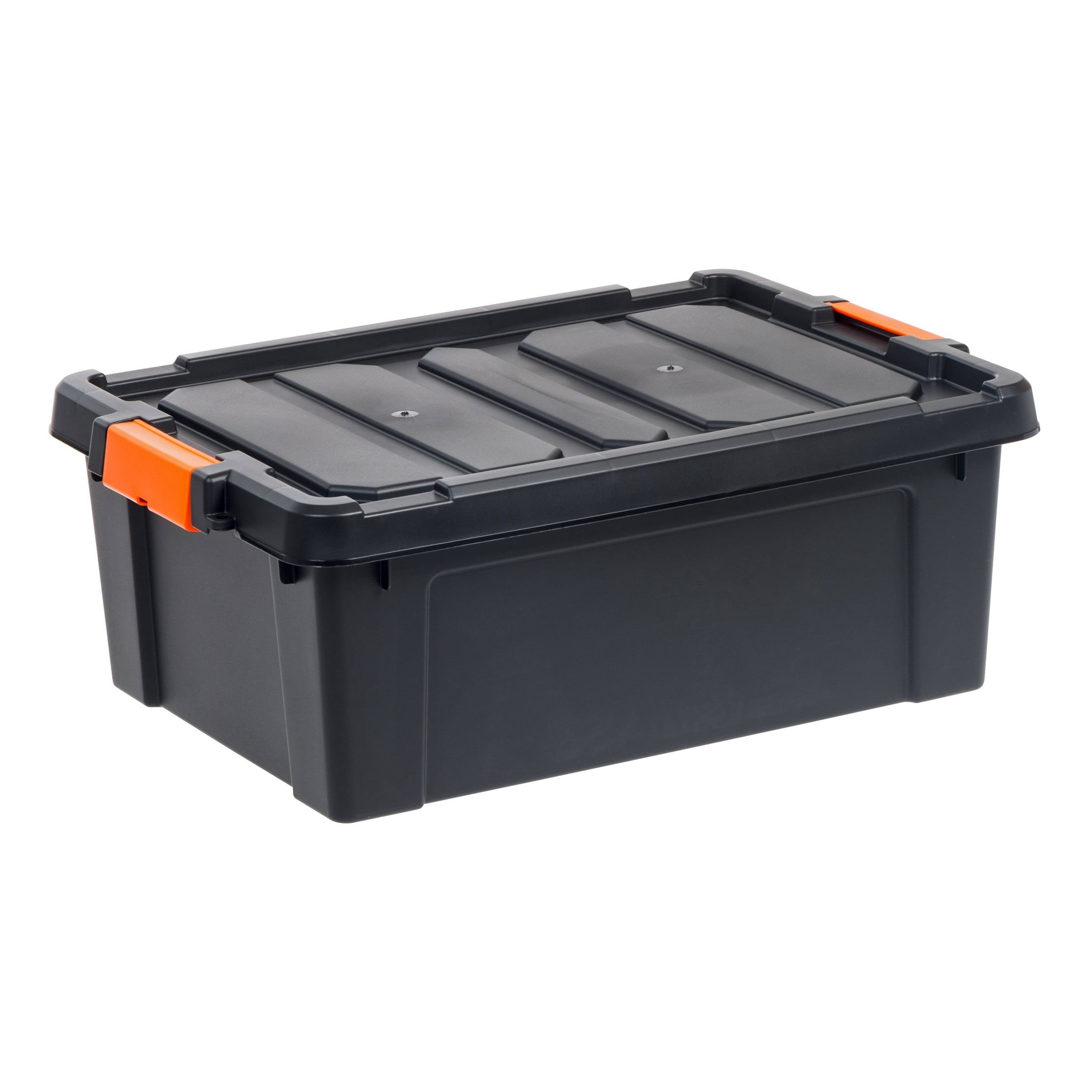 47qt Heavy Duty Plastic Storage Bin with Durable Lid: Stackable Utility ...