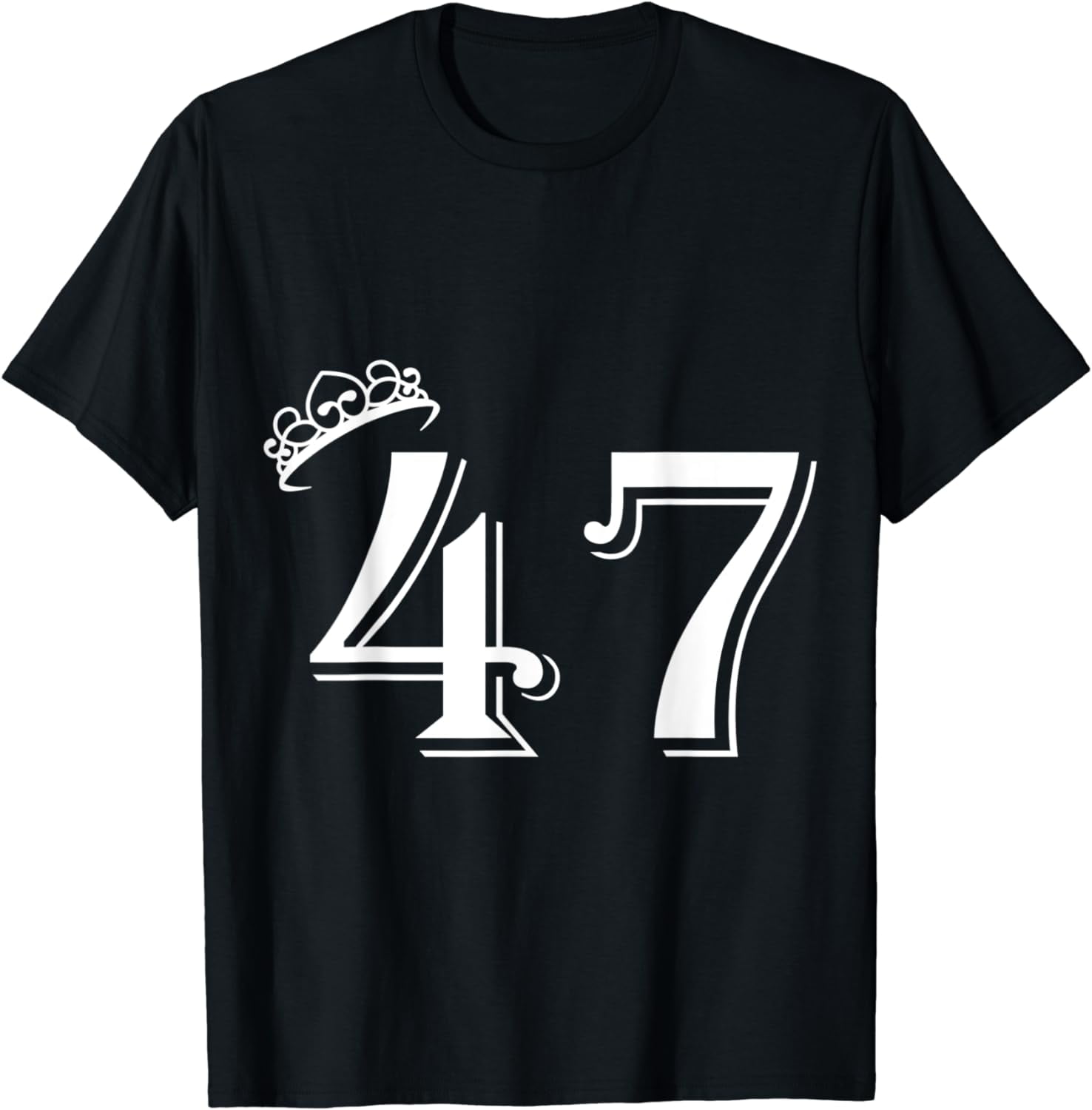 47th Birthday Women Men Vintage Number 47 With Crown T-Shirt - Walmart.com