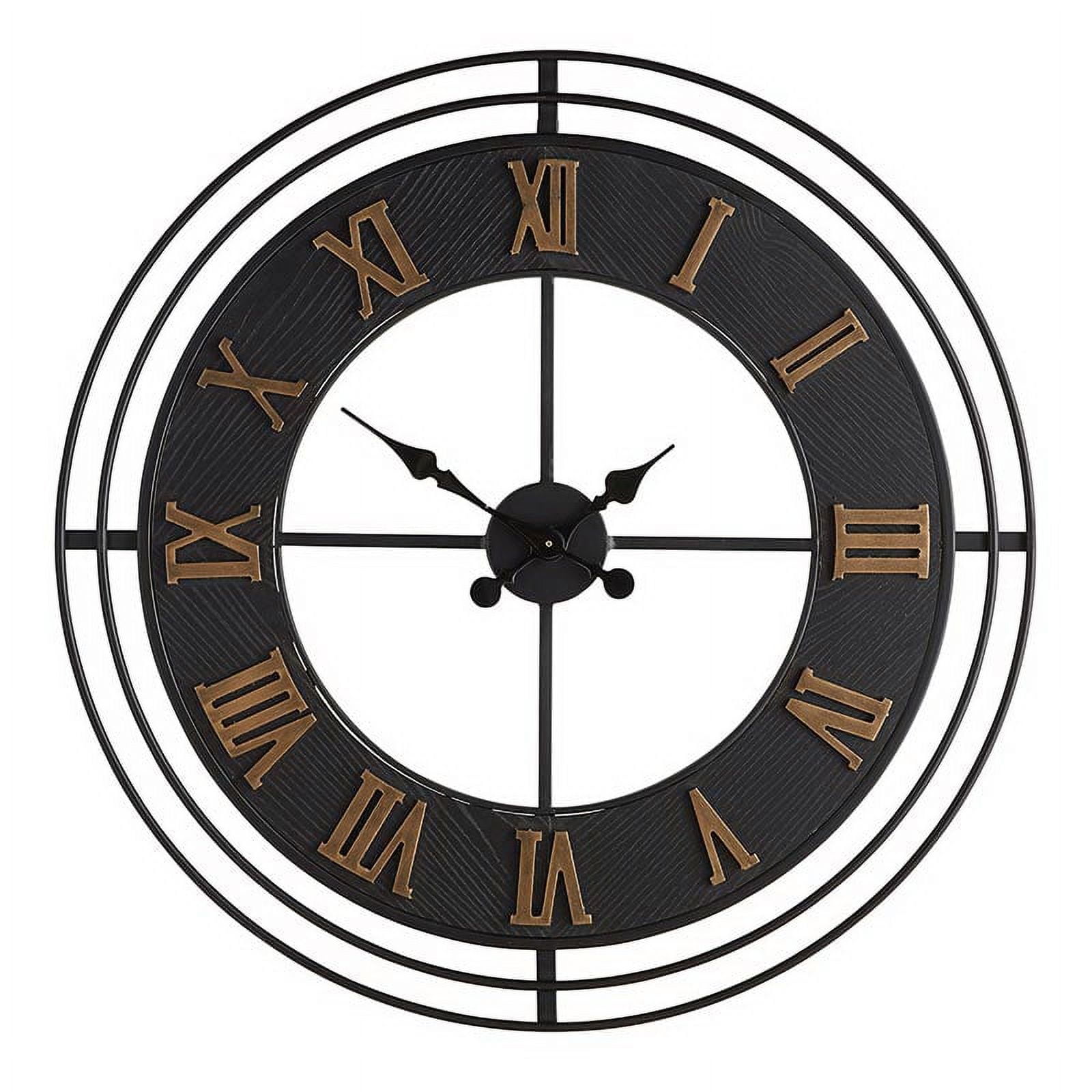 47th & Main CMR889 Black Metal Modern Wall Clock - Walmart.com