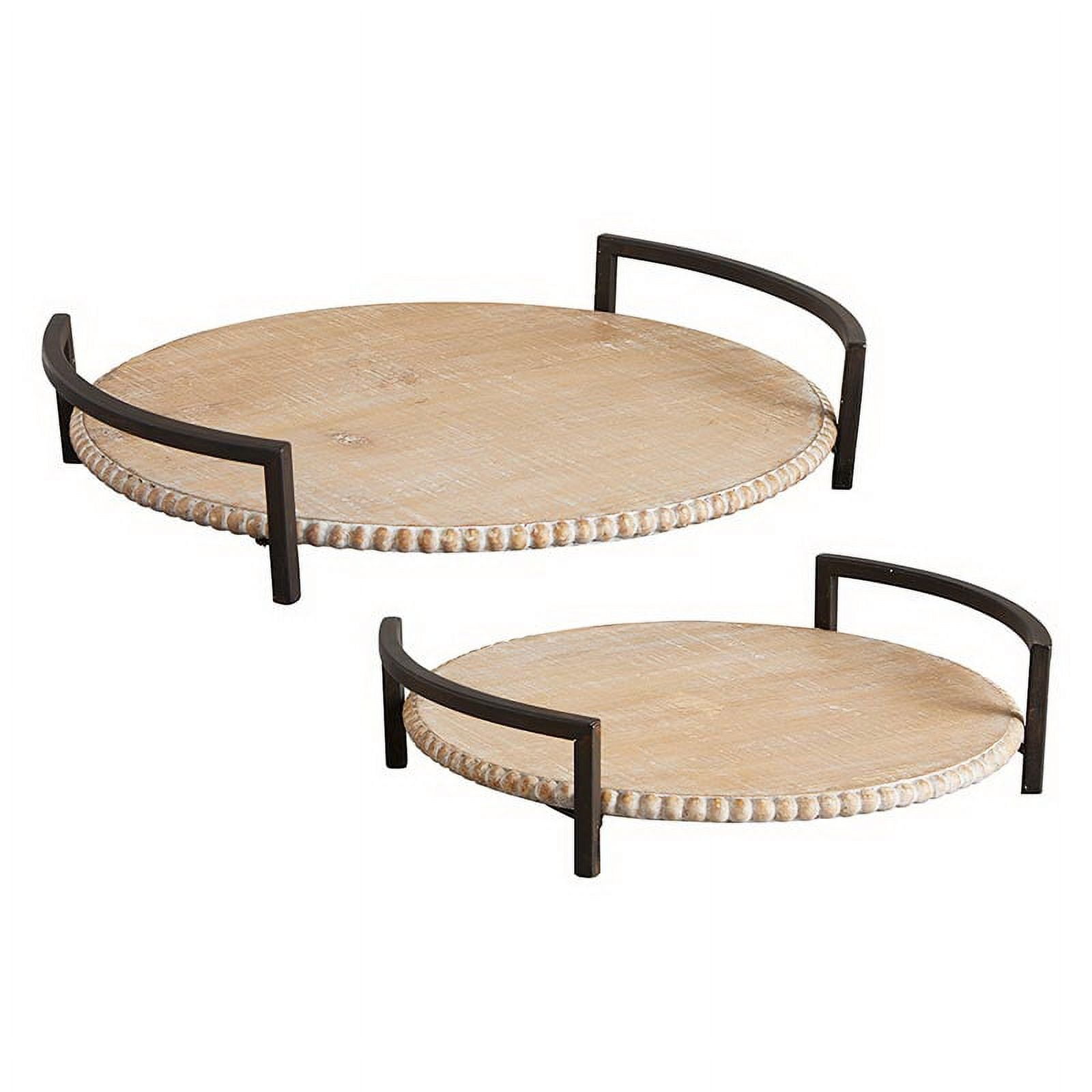47th & Main CMR915 Iron Handle Wood Trays - Set Of 2 - Walmart.com