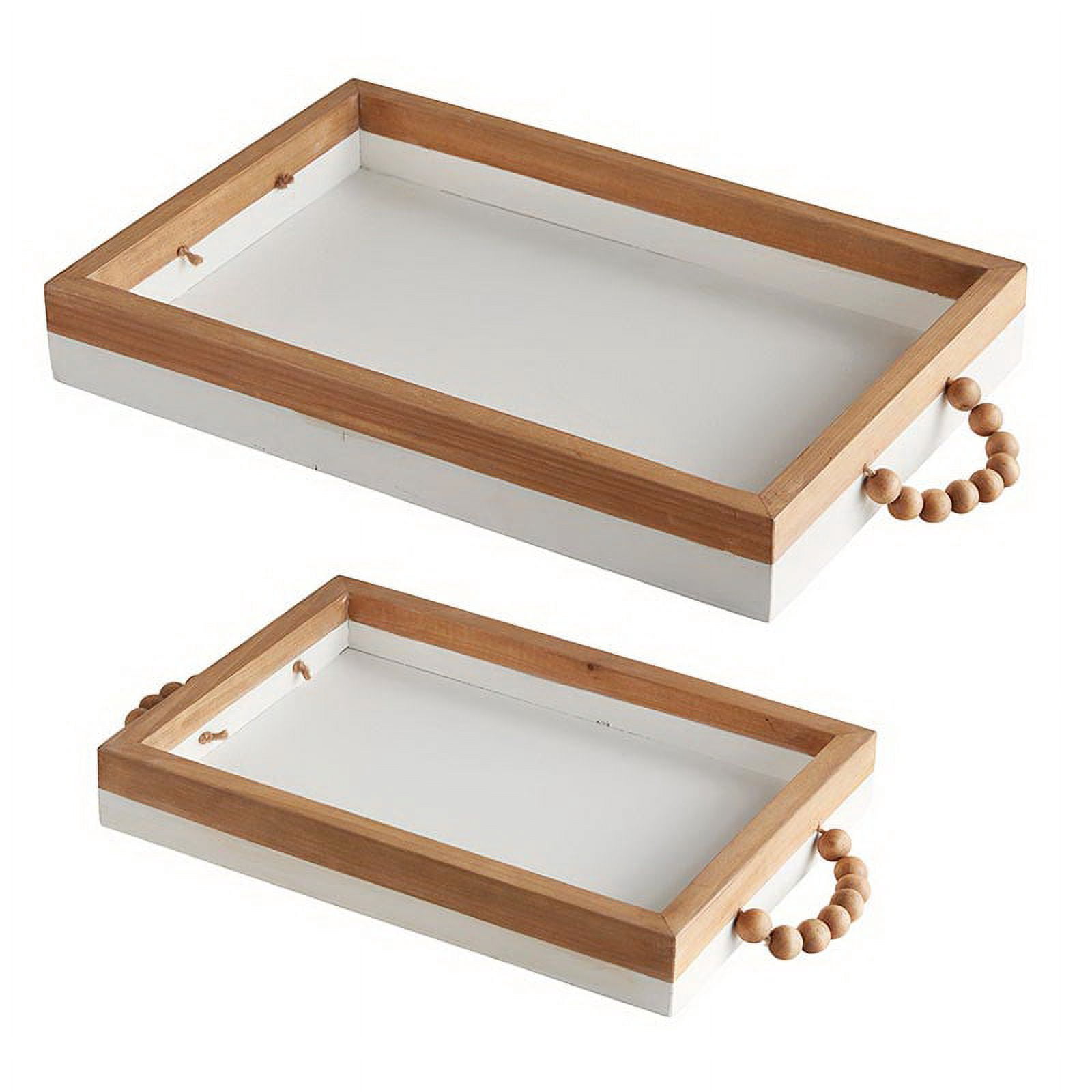 47th & Main CMR922 Rectangle Beaded Trays - Set Of 2 - Walmart.com