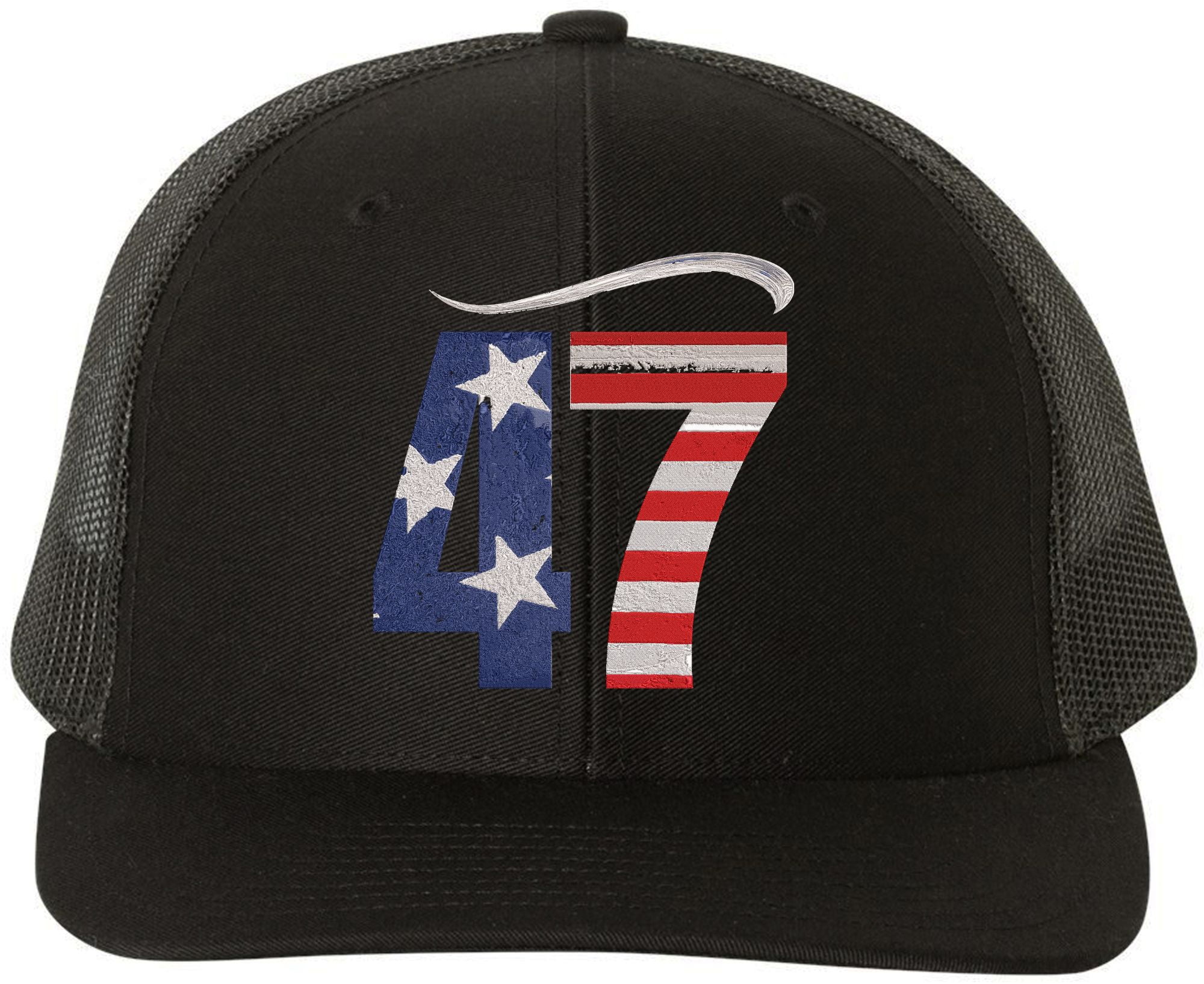 47th President of America Embroidered Trucker Hat Trump American Flag ...