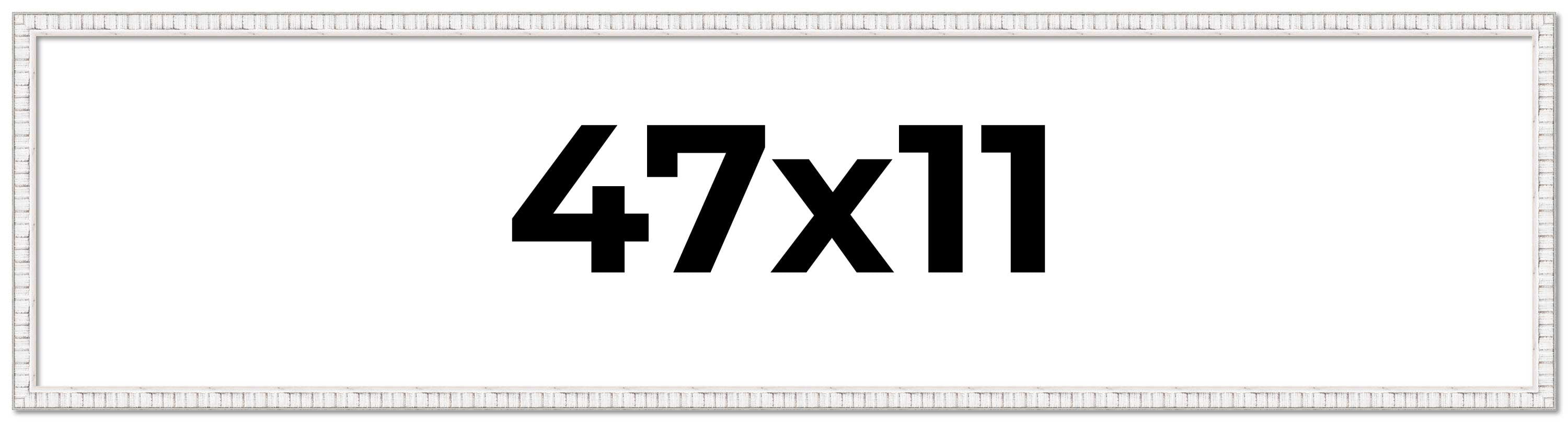 47x11 Frame White Scuffed Rustic Solid Wood Picture Frame | 0.75 Inch ...