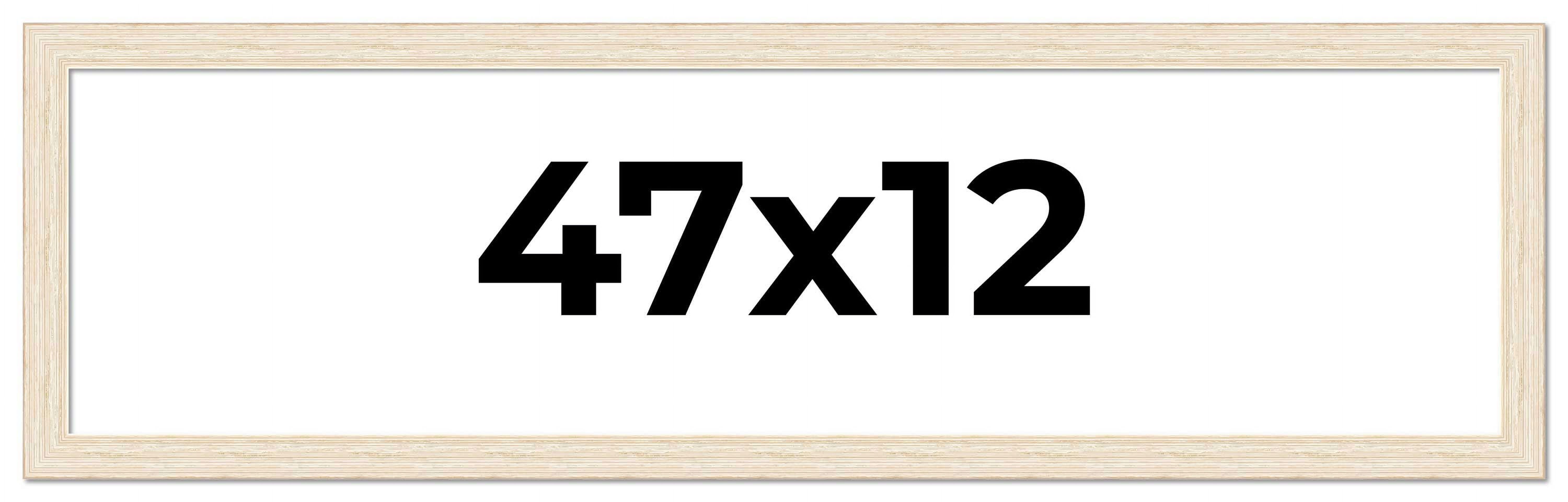 47x12 Frame White Barnwood Picture Frame Includes UV Acrylic Plexiglass ...