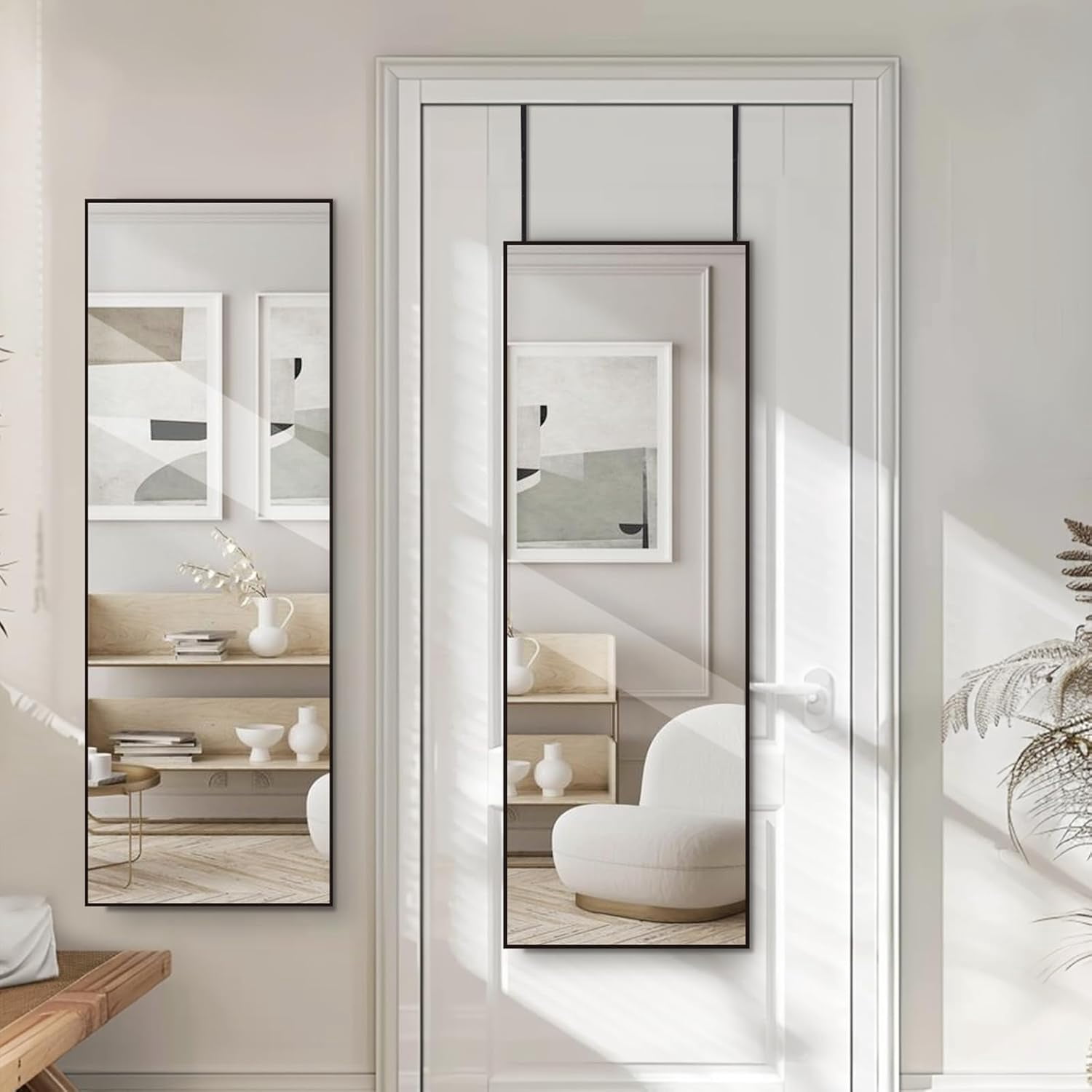 47x14 Over The Door Mirror Full Length Hanging Door Mirror Wall Mounted ...
