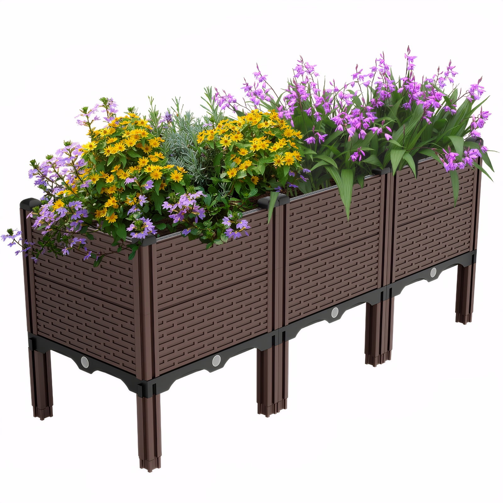 47x15x19in Raised Garden Beds Outdoor, Polypropylene Elevated Planter ...