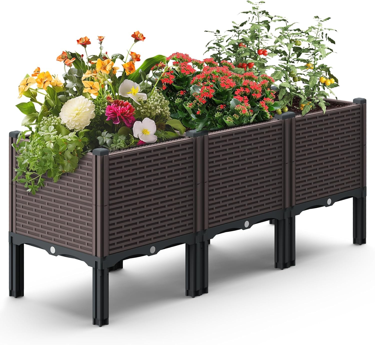 47x15x19in Raised Garden Beds Outdoor, Polypropylene Elevated Planter ...