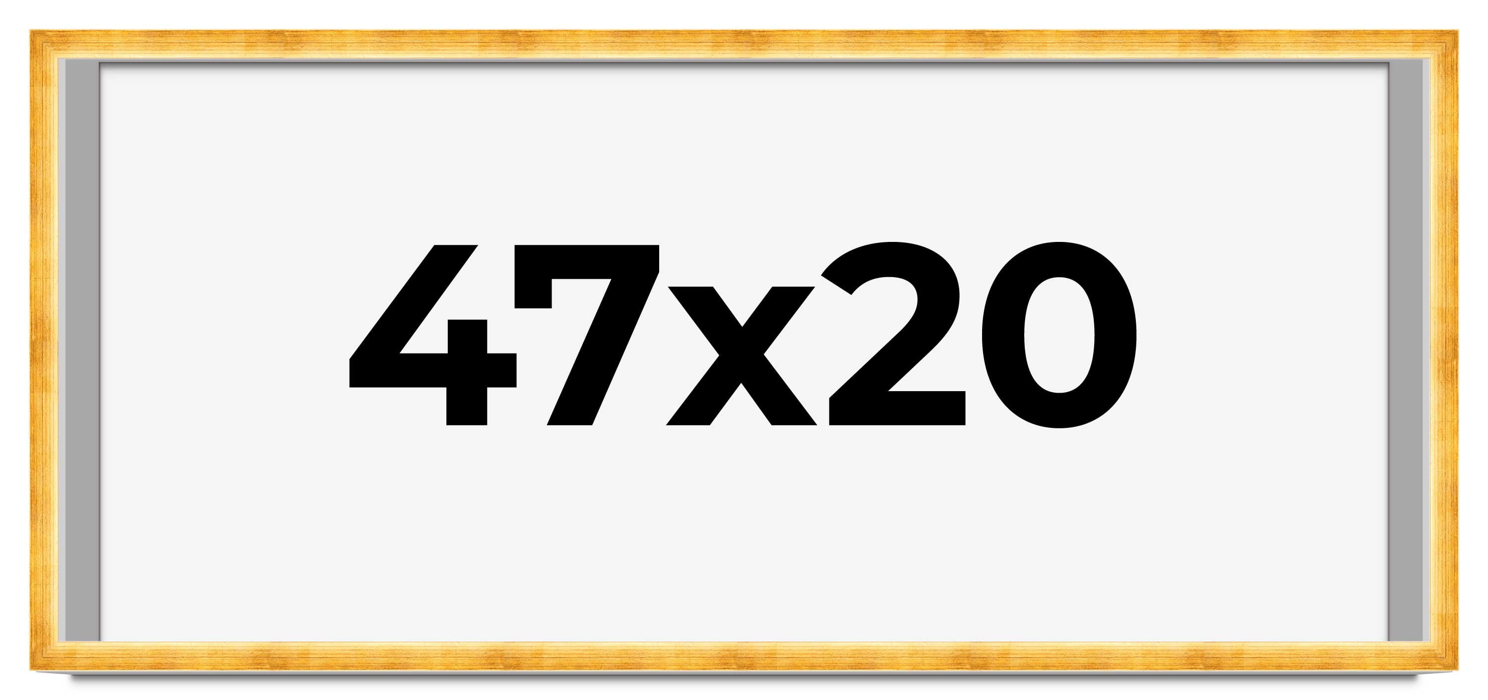 47x20 Shadow Box Frame Gold | 1.625 Inches Deep Real Wood Traditional ...