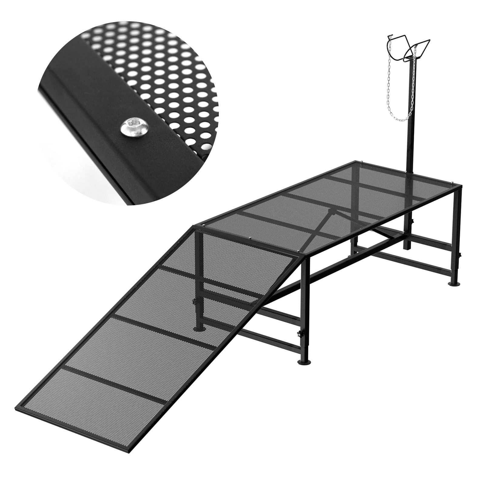 47x23" Heavy-Duty Mesh Platform Livestock Trimming Stand with Ramp, 500 ...