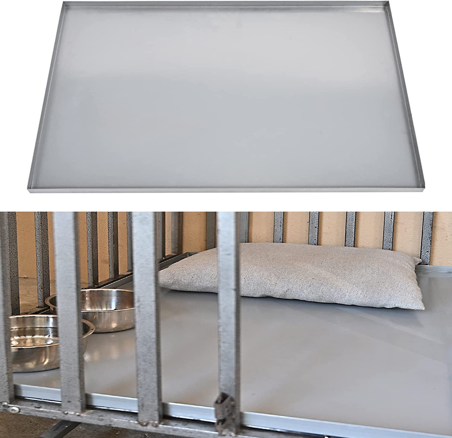 47x29.13x1 Replacement Tray for Dog Crate, Galvanized, Chew-Proof and ...