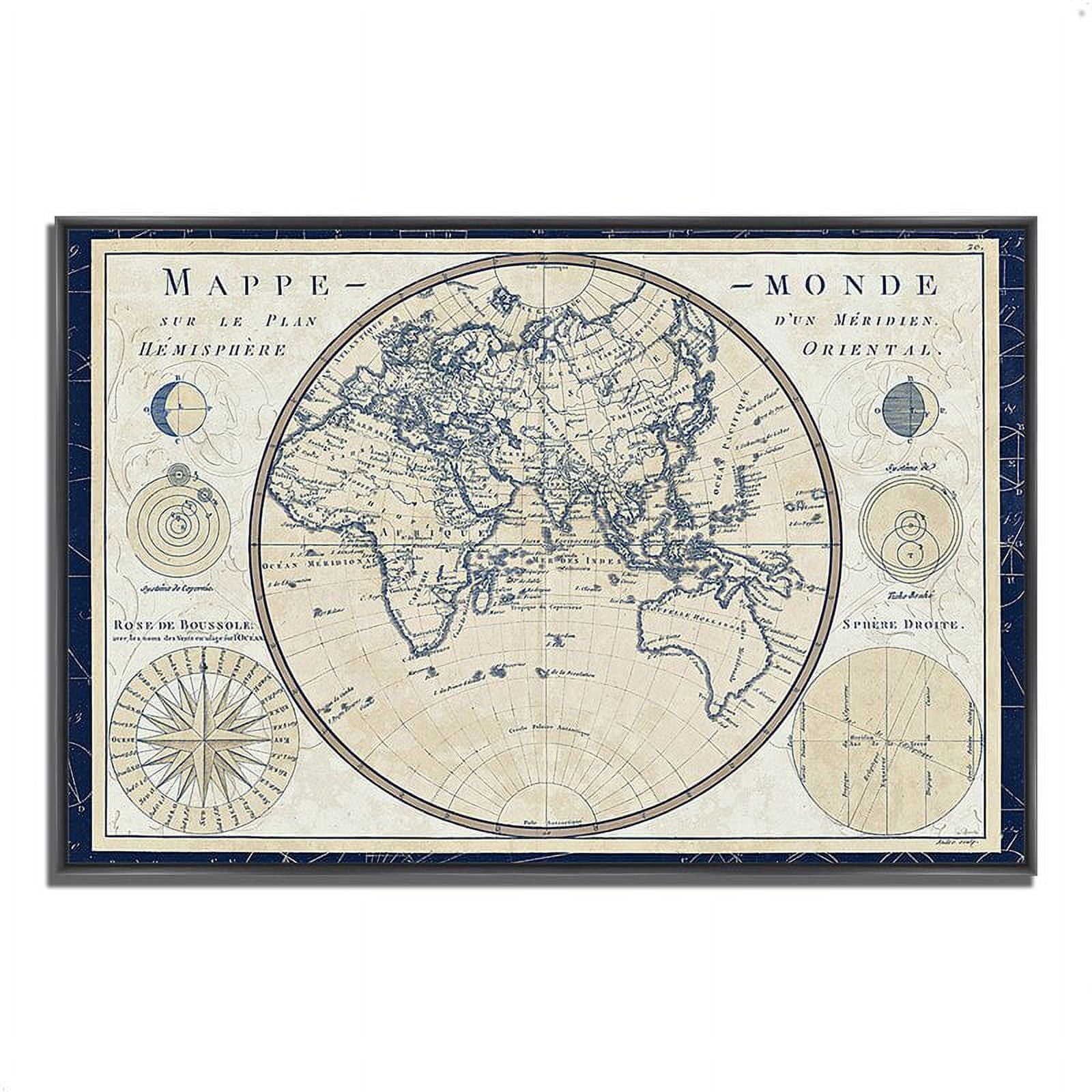 47x32 Plan de Meridien Blue Border by Sue Schlabach - Canvas Fabric ...