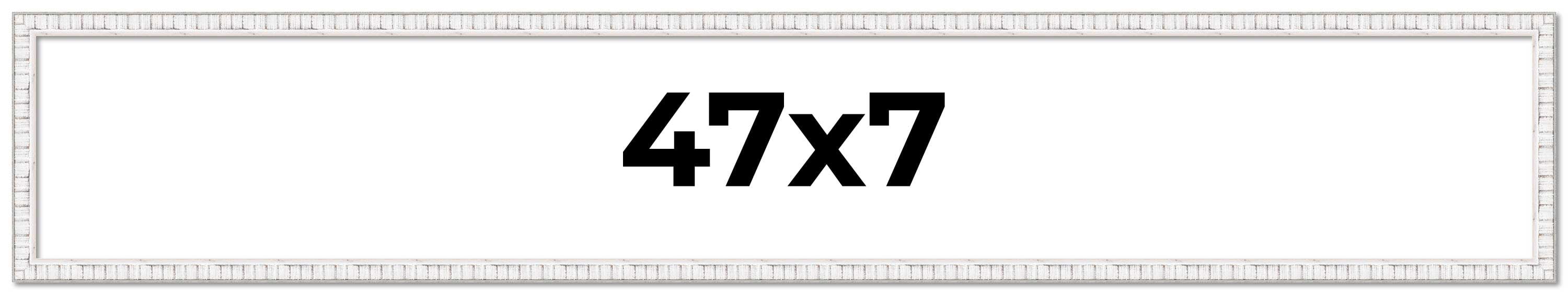 47x7 Frame White Scuffed Rustic Solid Wood Picture Frame | 0.75 Inch ...