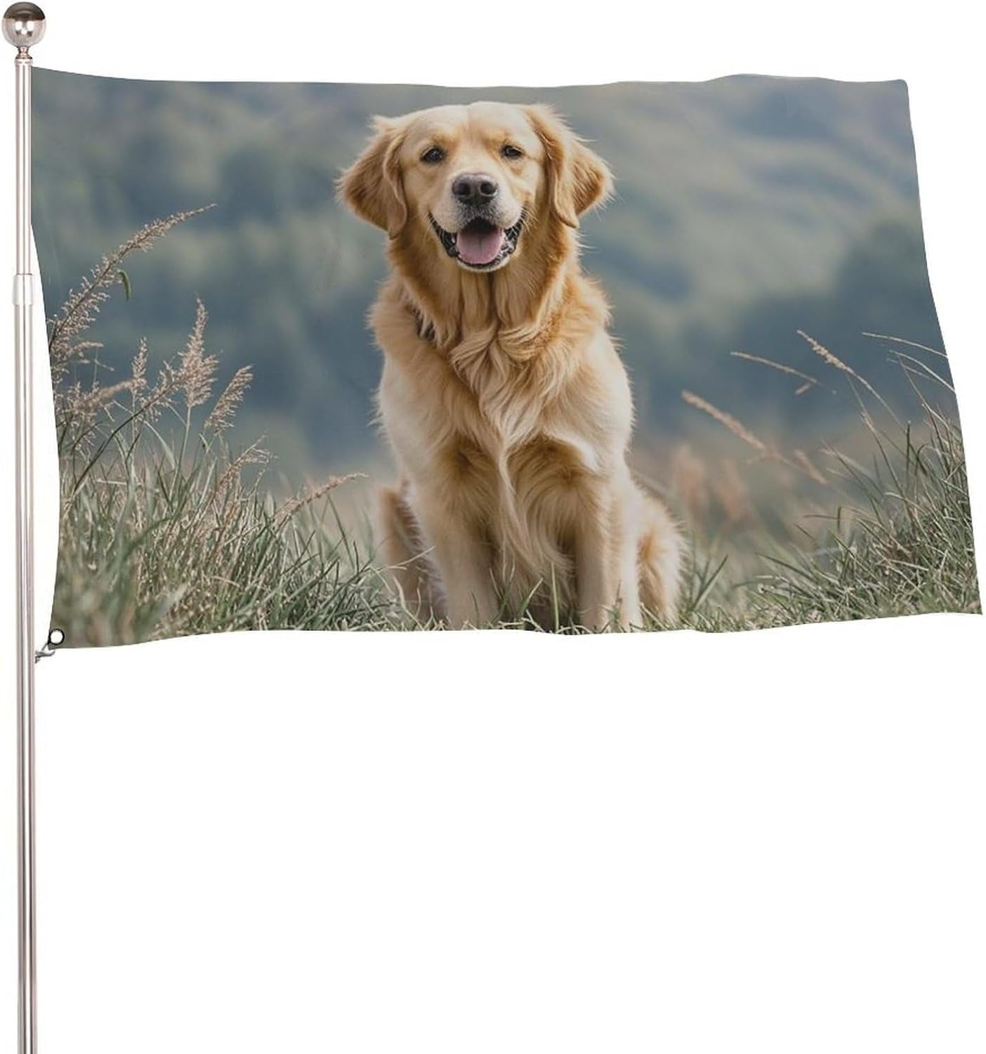 47x70 in Golden Retriever Dog Printed Flags Welcome Garden Flag ...