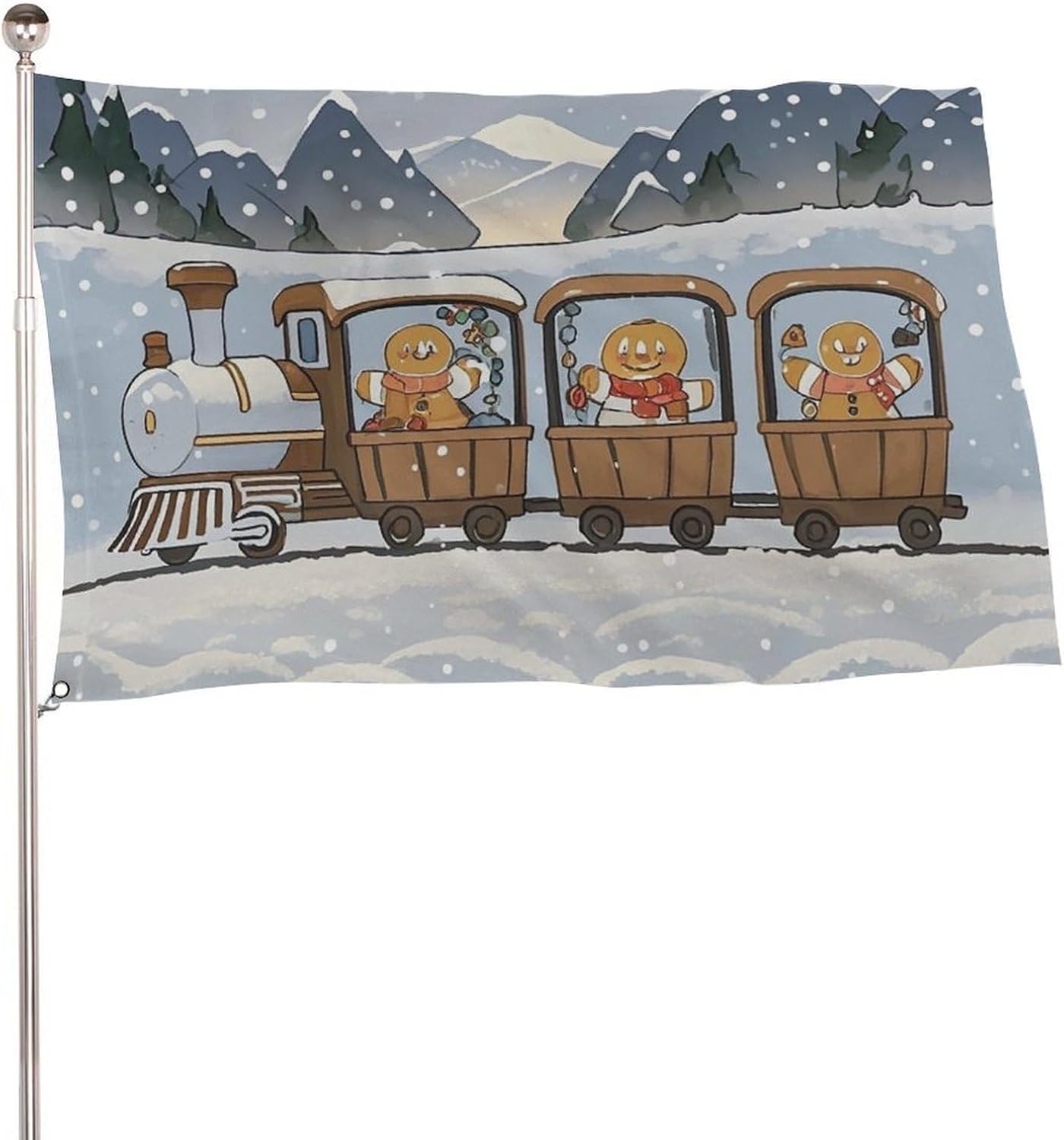 47x70 in Happy Gingerbread Man Printed Flags Welcome Garden Flag ...