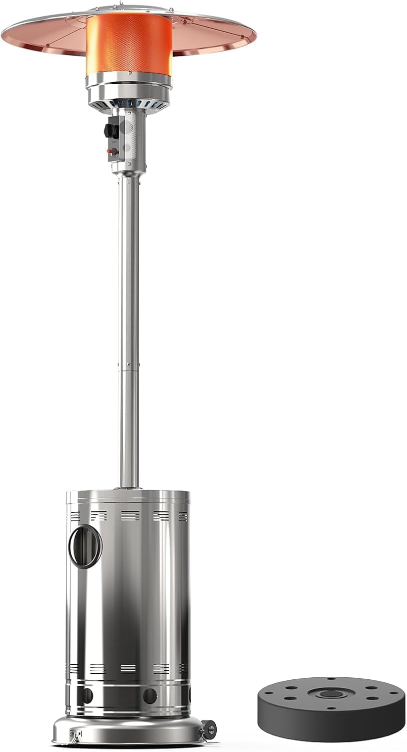 48,000 BTU Patio Heater for Outdoor Use Double-Layer Stainless Steel ...