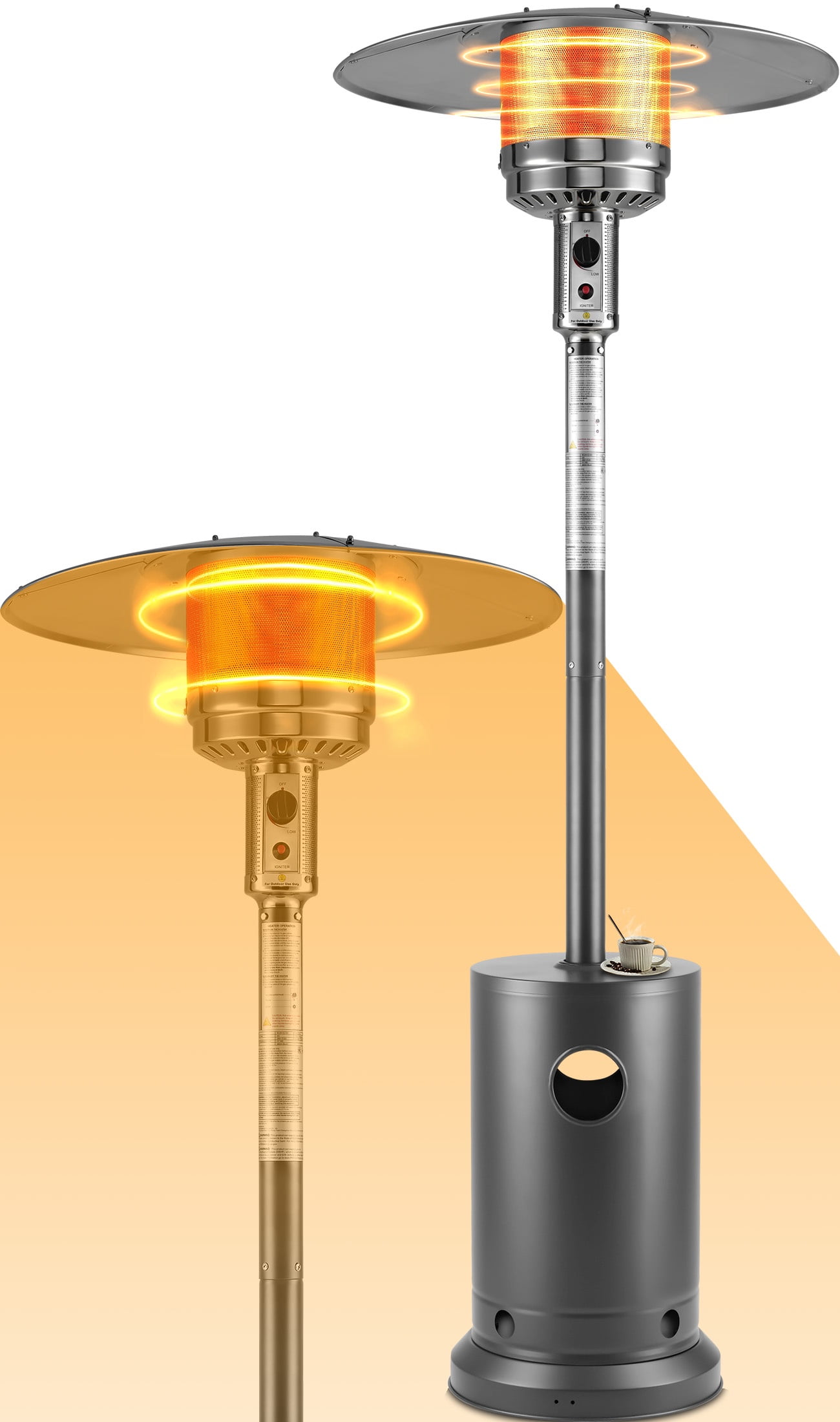 48,000 BTU Propane Patio Heater, Outdoor Heater with Table Design ...