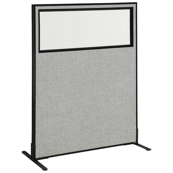 48-1/4"W x 60"H Freestanding Office Partition Panel with Partial Window ...
