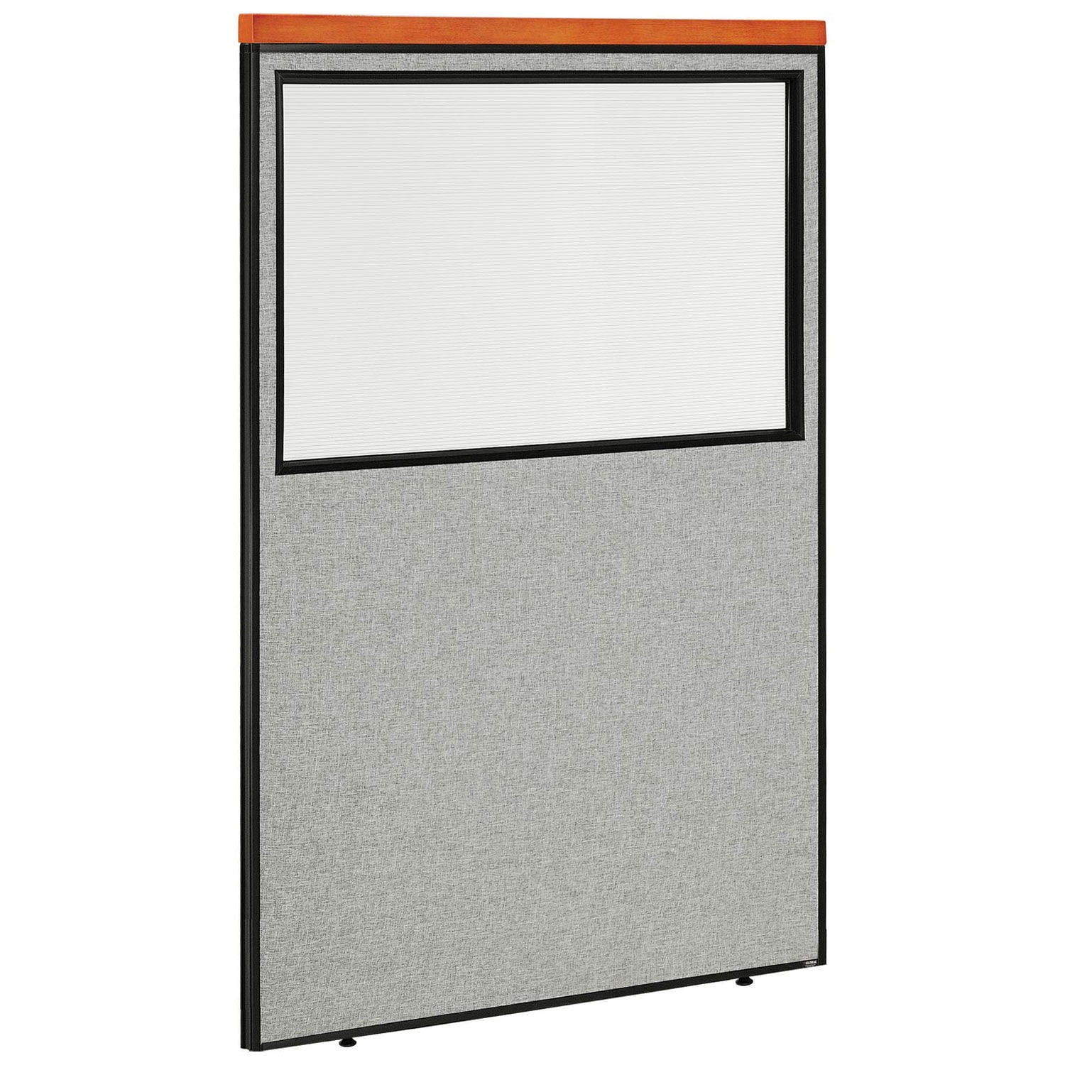 48-1/4"W x 73-1/2"H Deluxe Office Partition Panel with Partial Window ...