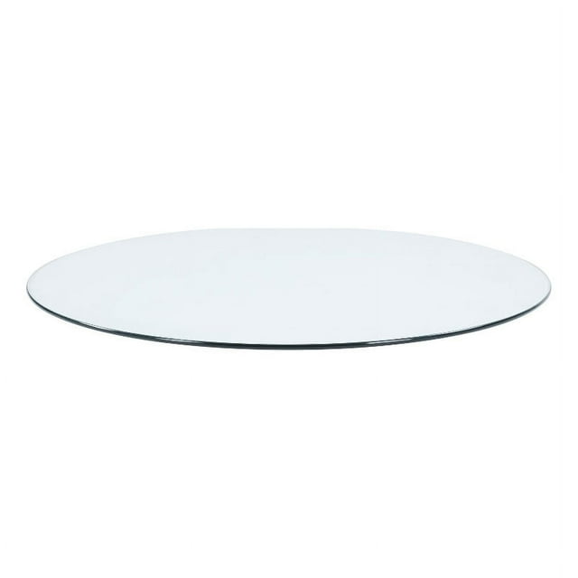48-Inch Clear Round Glass Table Top, 10mm Thick with Beveled Edge ...