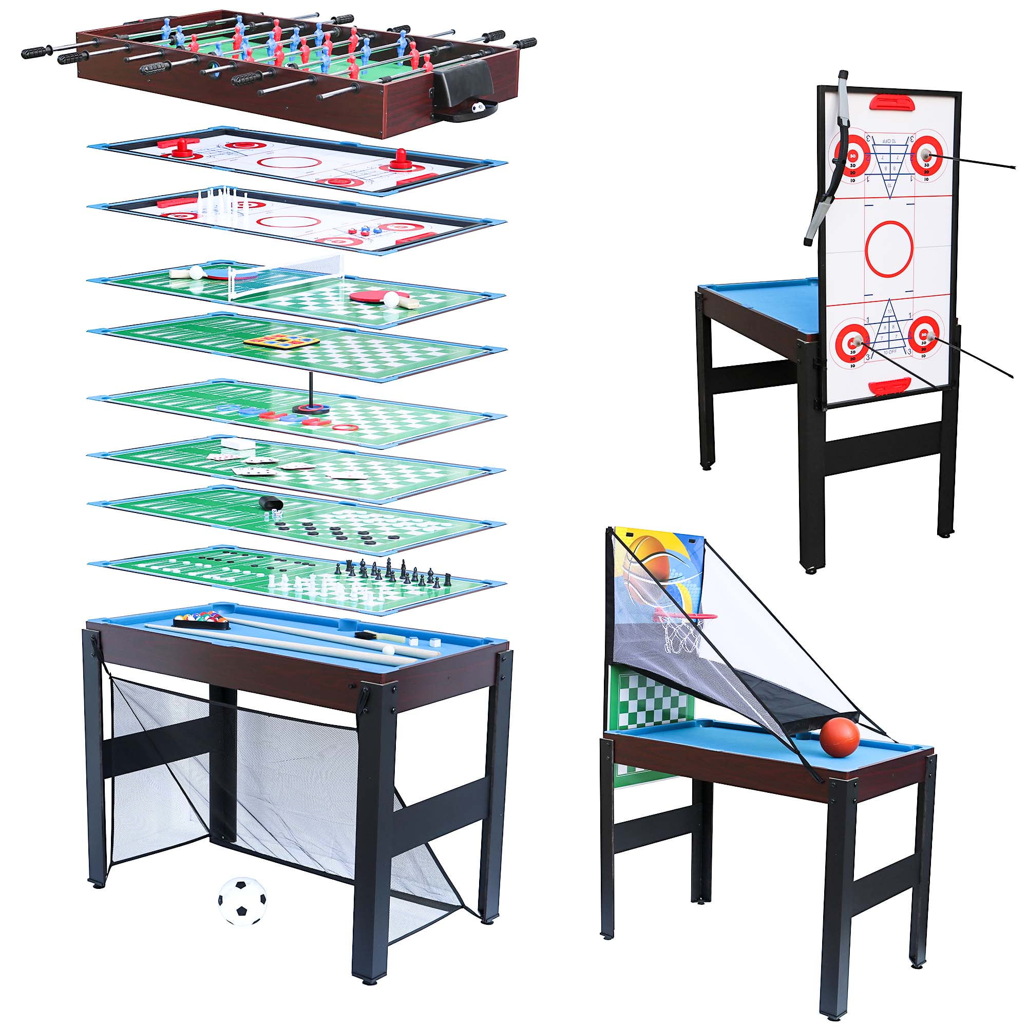 48'' 16 in 1 Multi Game Table, Combo Game Table Set for Game Room ...